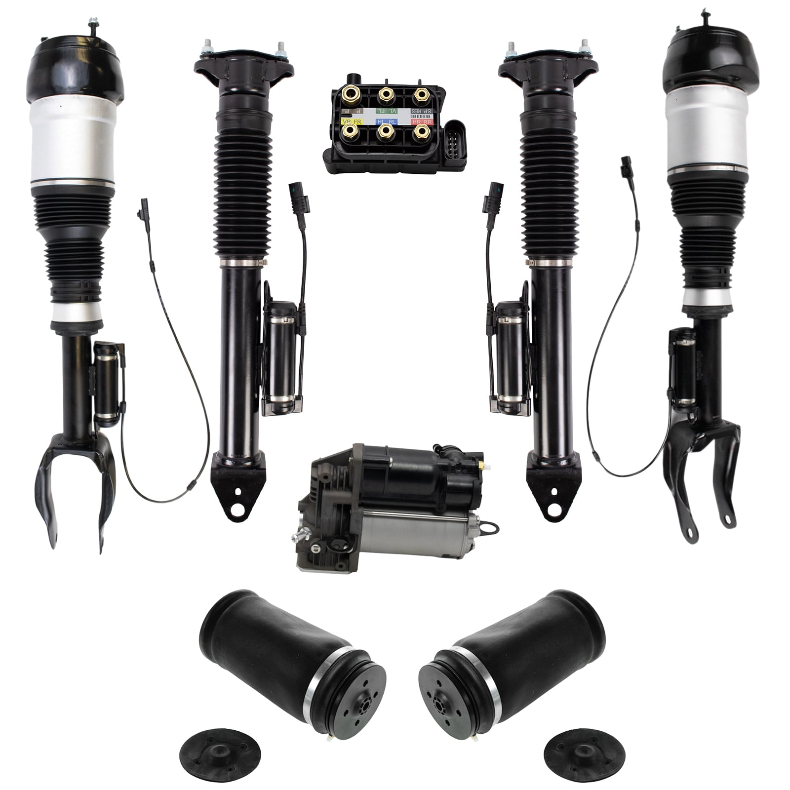 TRQ Front Air Shocks Rear Air Springs Shocks Compressor Fits 12-17 ...