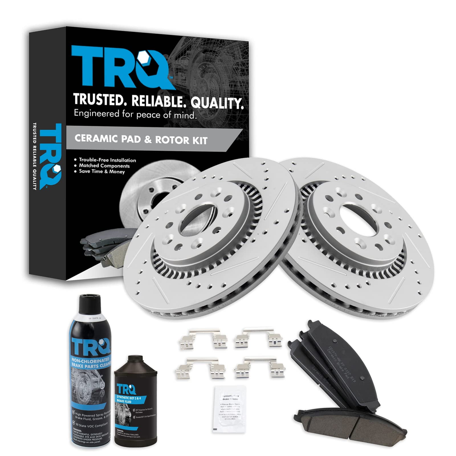 TRQ Front Brake Pad & Performance Rotor Kit for Freestyle Taurus ...