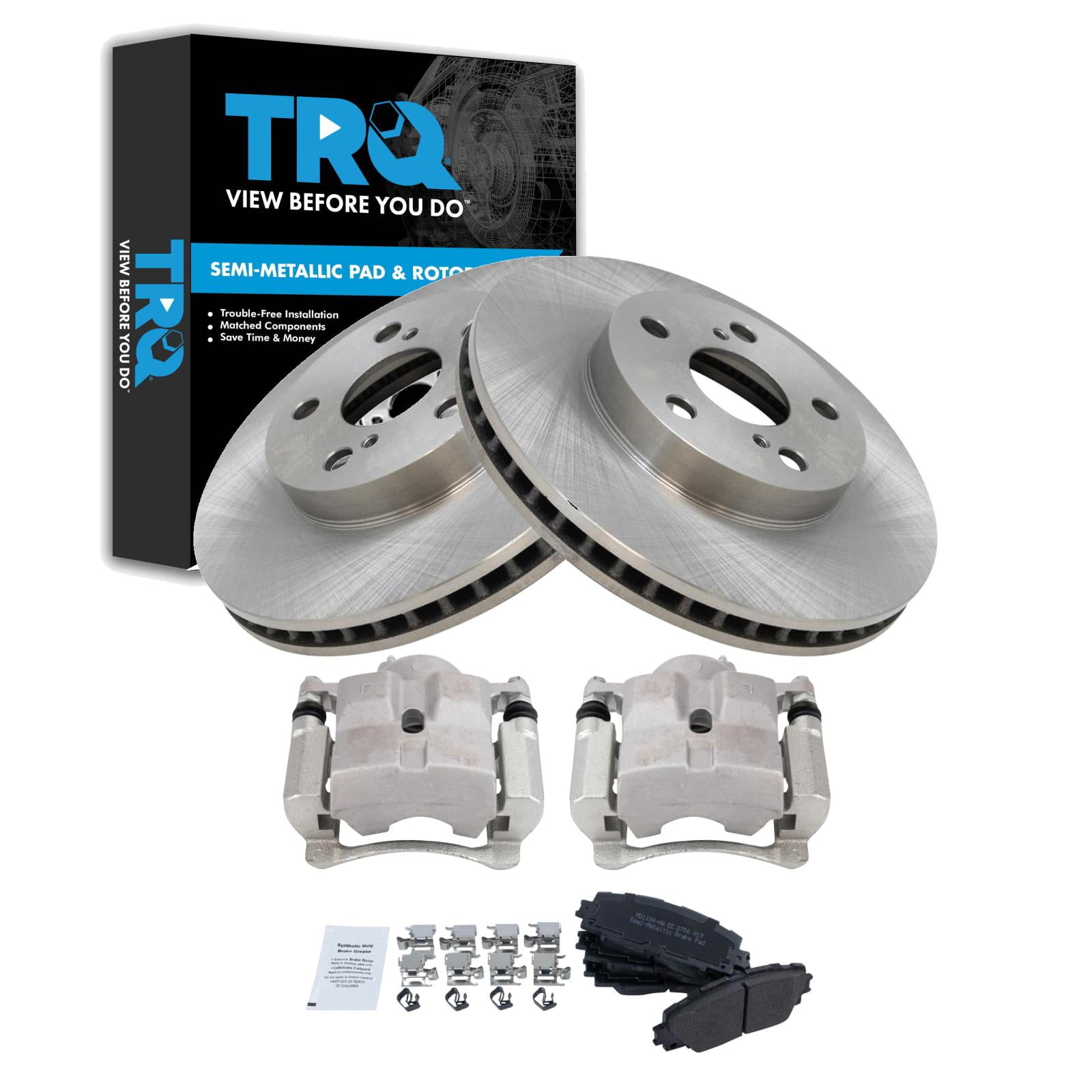 TRQ Front Brake Pad & Rotor Kit Brake Caliper Brake Pads Brake Rotor ...