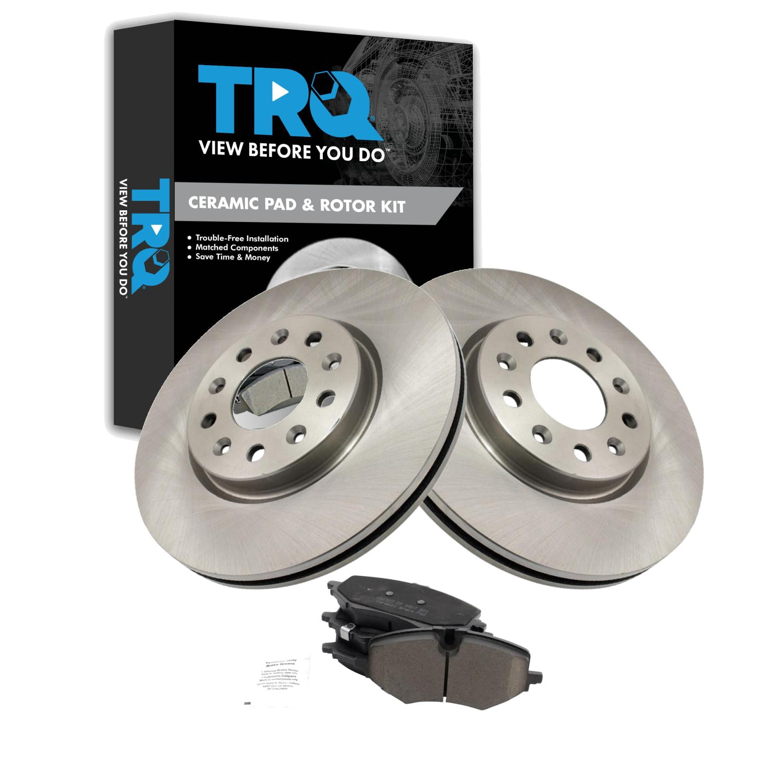 TRQ Front Brake Pad & Rotor Kit Brake Pads Brake Rotor Ceramic Fits ...
