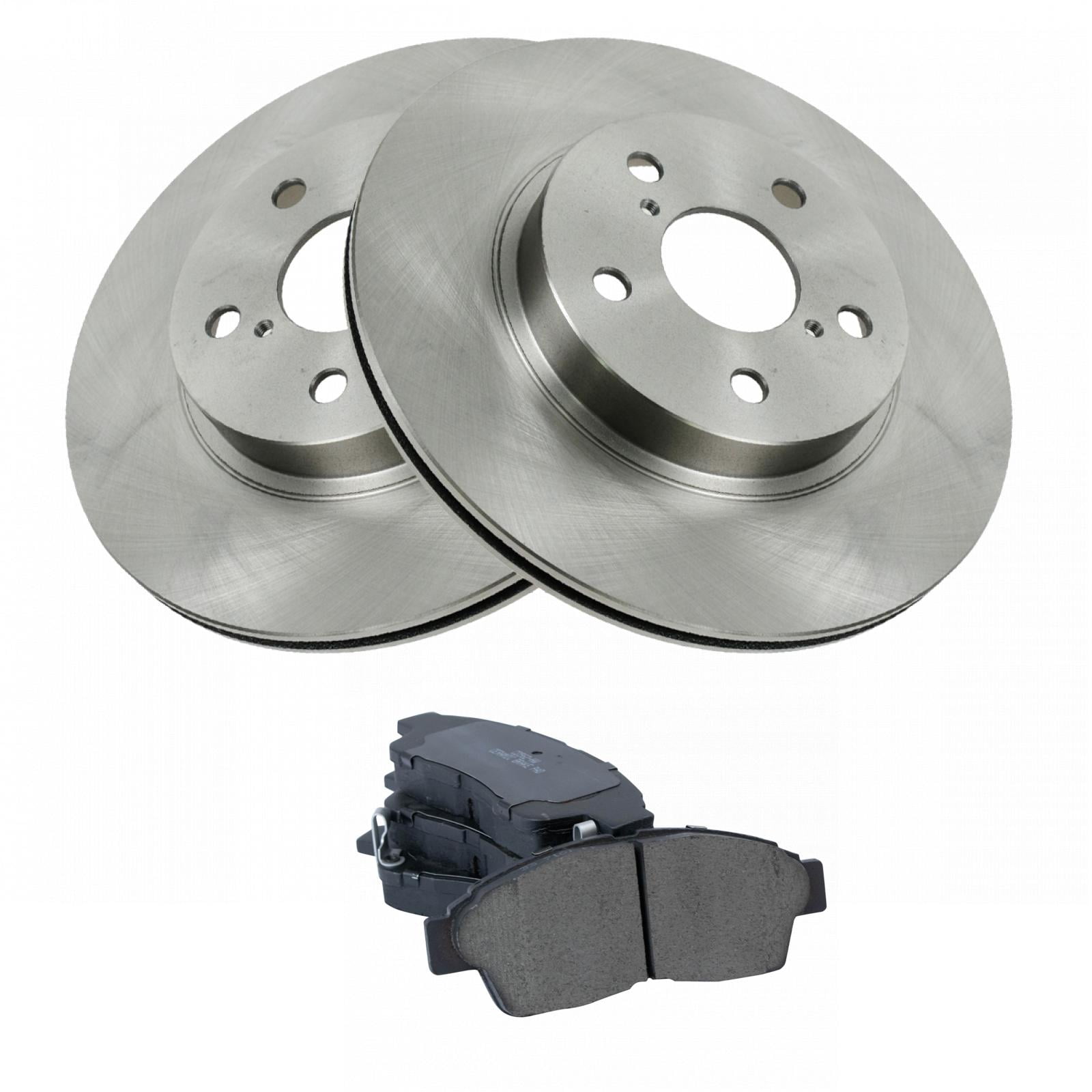 TRQ Front Brake Pad & Rotor Kit Brake Pads Brake Rotor Ceramic Fits ...