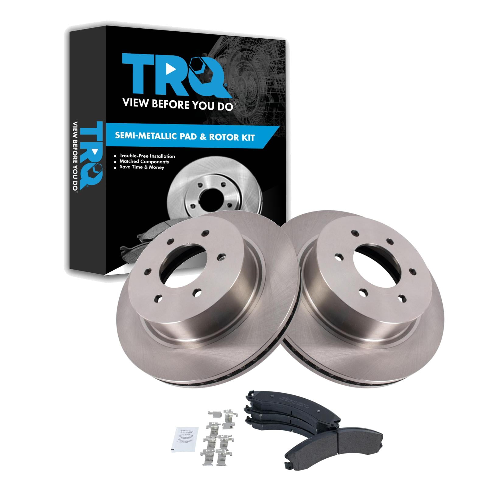 TRQ Front Brake Pad & Rotor Kit Brake Pads Brake Rotor Semi-Metallic ...