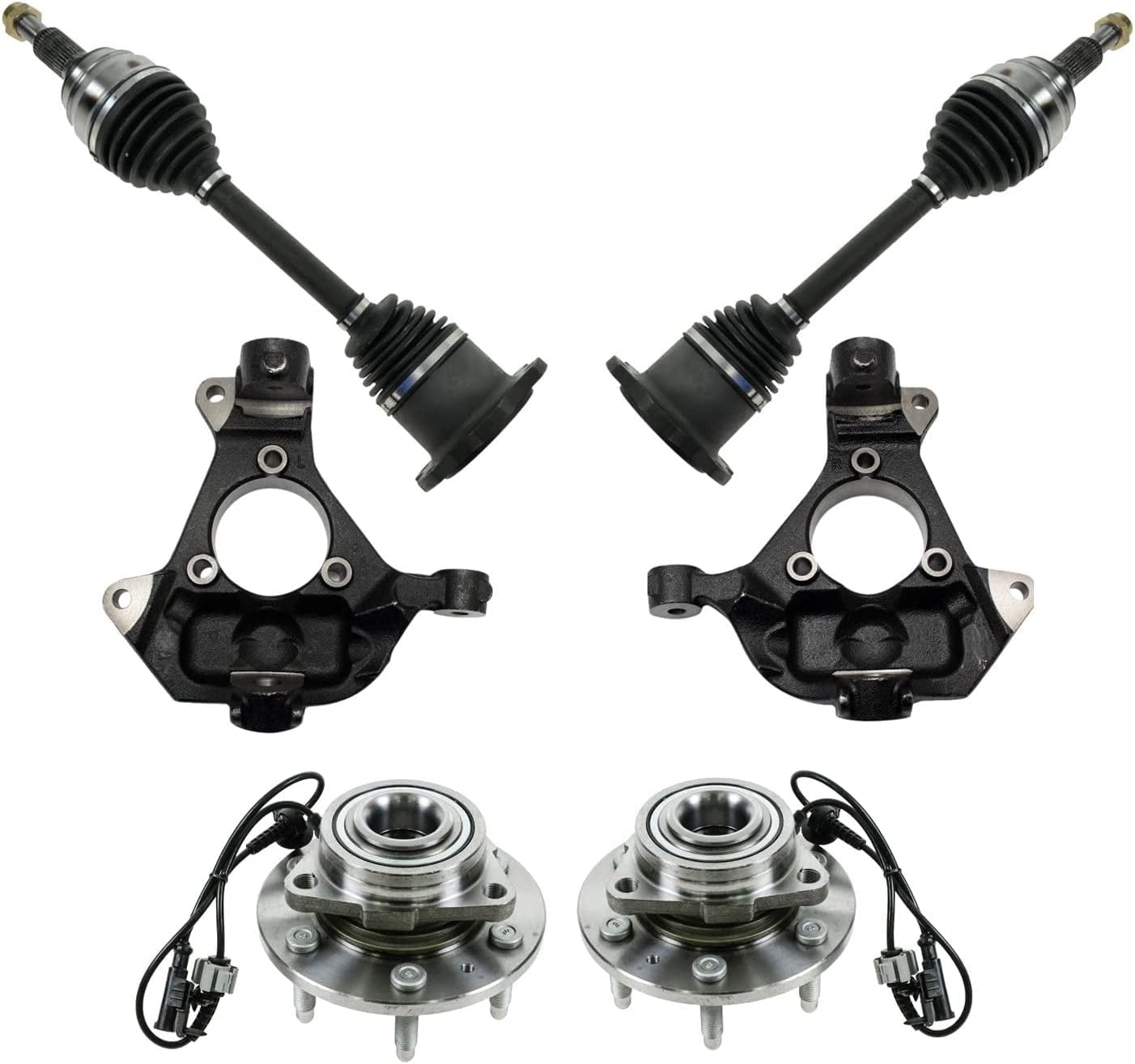 TRQ Front CV Axles & Wheel Hub & Bearings Compatible with 07-14 ...