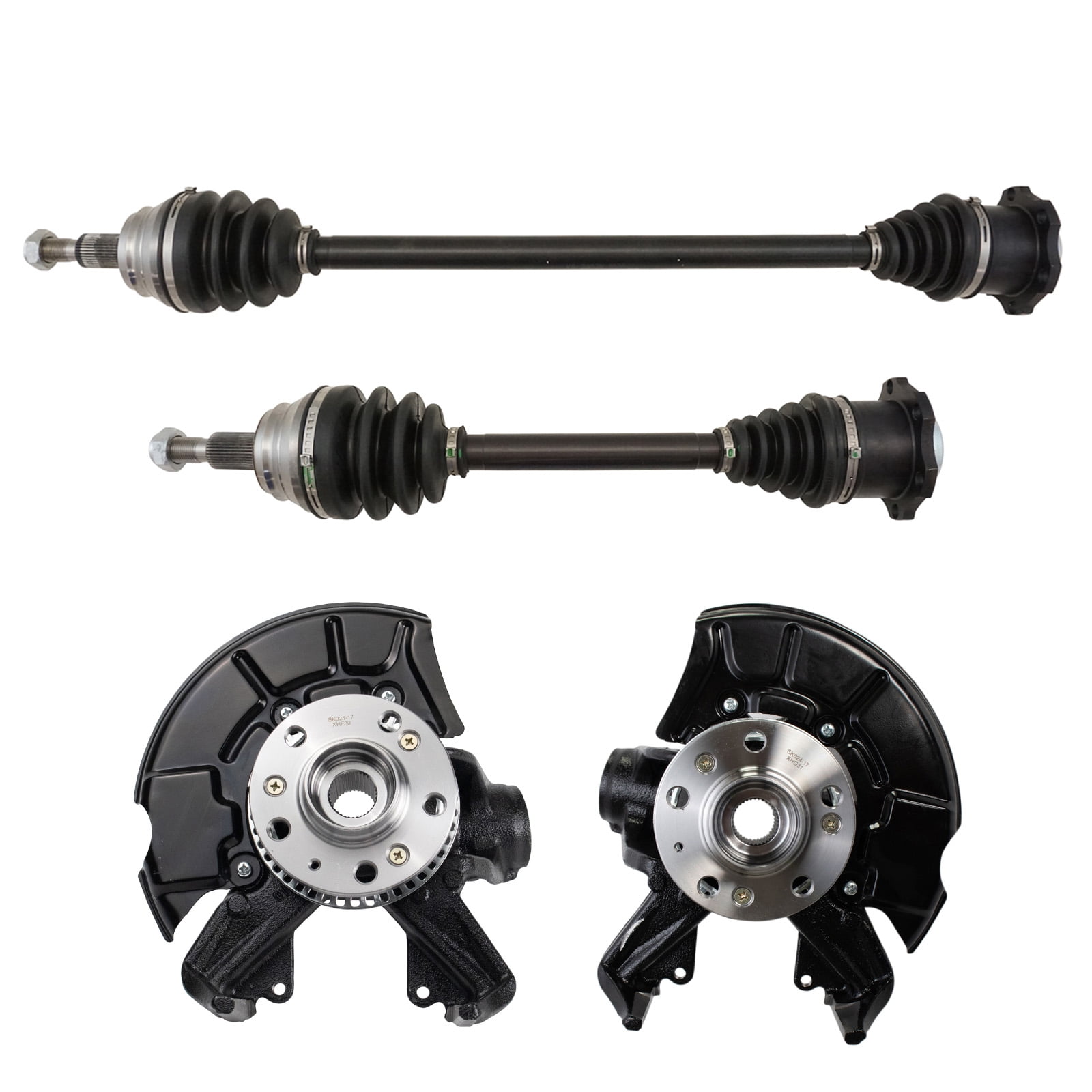 TRQ Front CV Axles & Wheel Hubs & Bearings Compatible with 99-05 VW ...