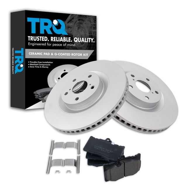 TRQ Front Ceramic Brake Pad & Coated Rotor Kit Fits Select Lexus GS300 ...