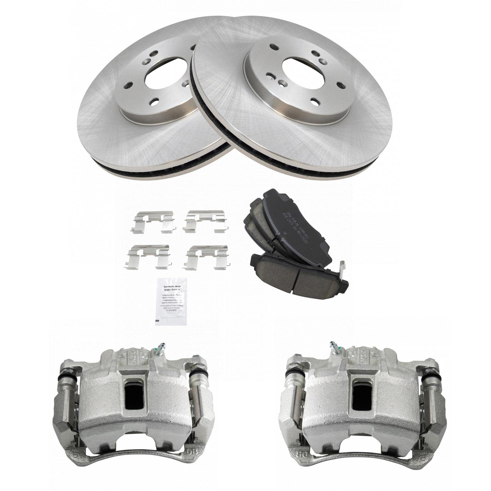 TRQ Front Brake Pad & Rotor Kit Brake Caliper Brake Pads Brake Rotor ...