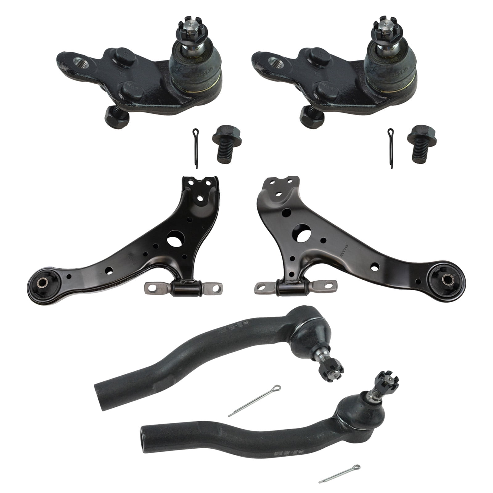TRQ Front Control Arm Ball Joint Tie Rod End Steering Suspension Kit ...