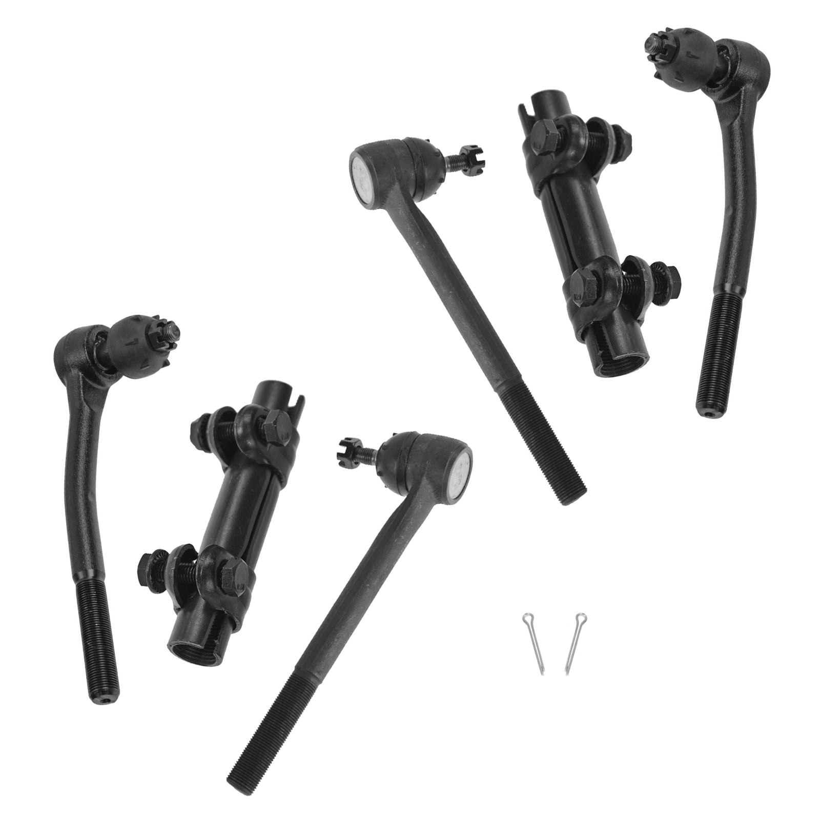 TRQ Front Inner & Outer Tie Rods with Adjusting Sleeves 6 Piece ...