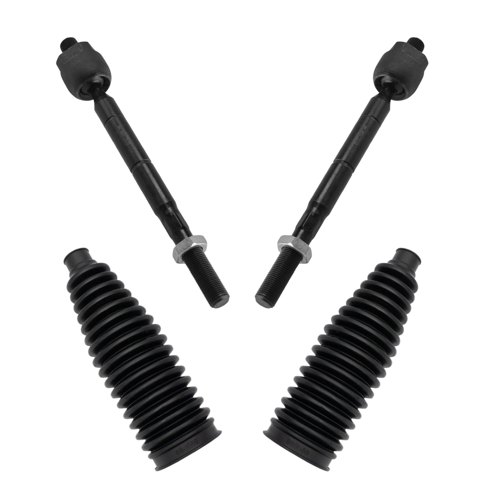 TRQ Front Inner Tie Rods with Steering Rack Bellows Boots for Toyota ...