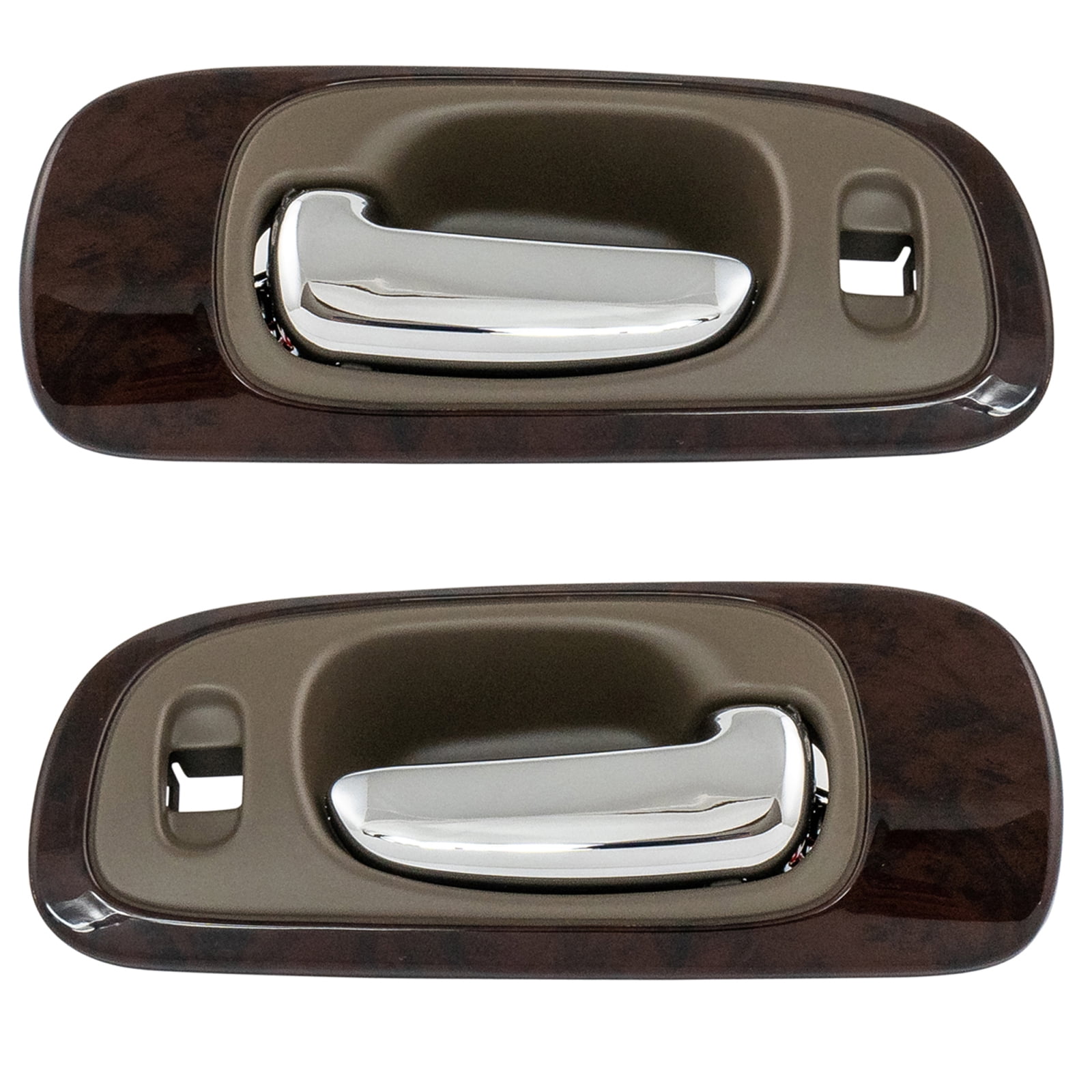TRQ Front Inside Door Handle Chrome Beige Woodgrain LH RH Pair for ...