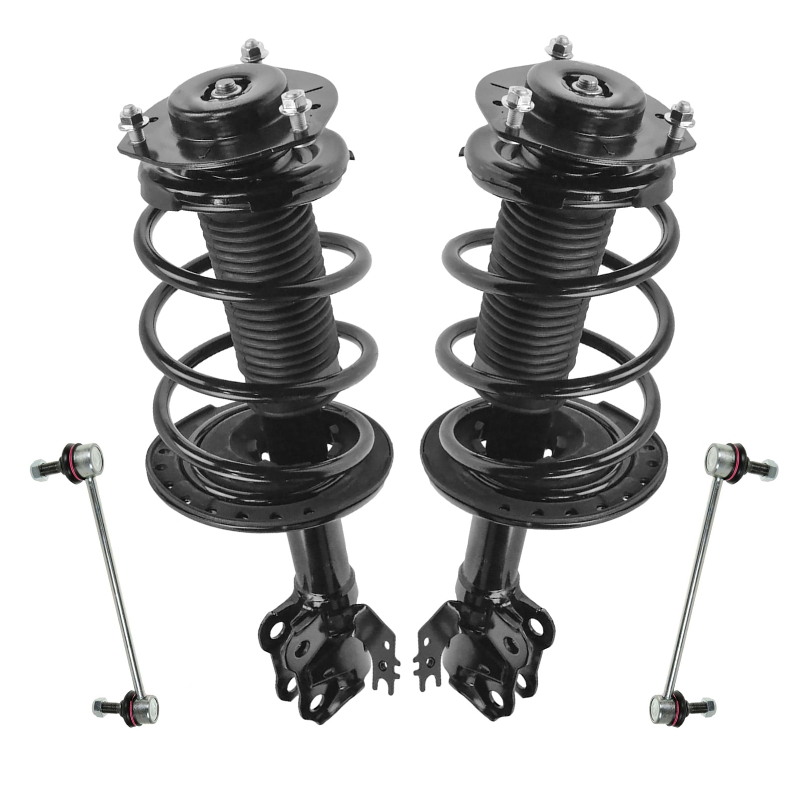 TRQ Front Loaded Complete Strut Spring Assembly Sway Bar Link 4pc Kit ...
