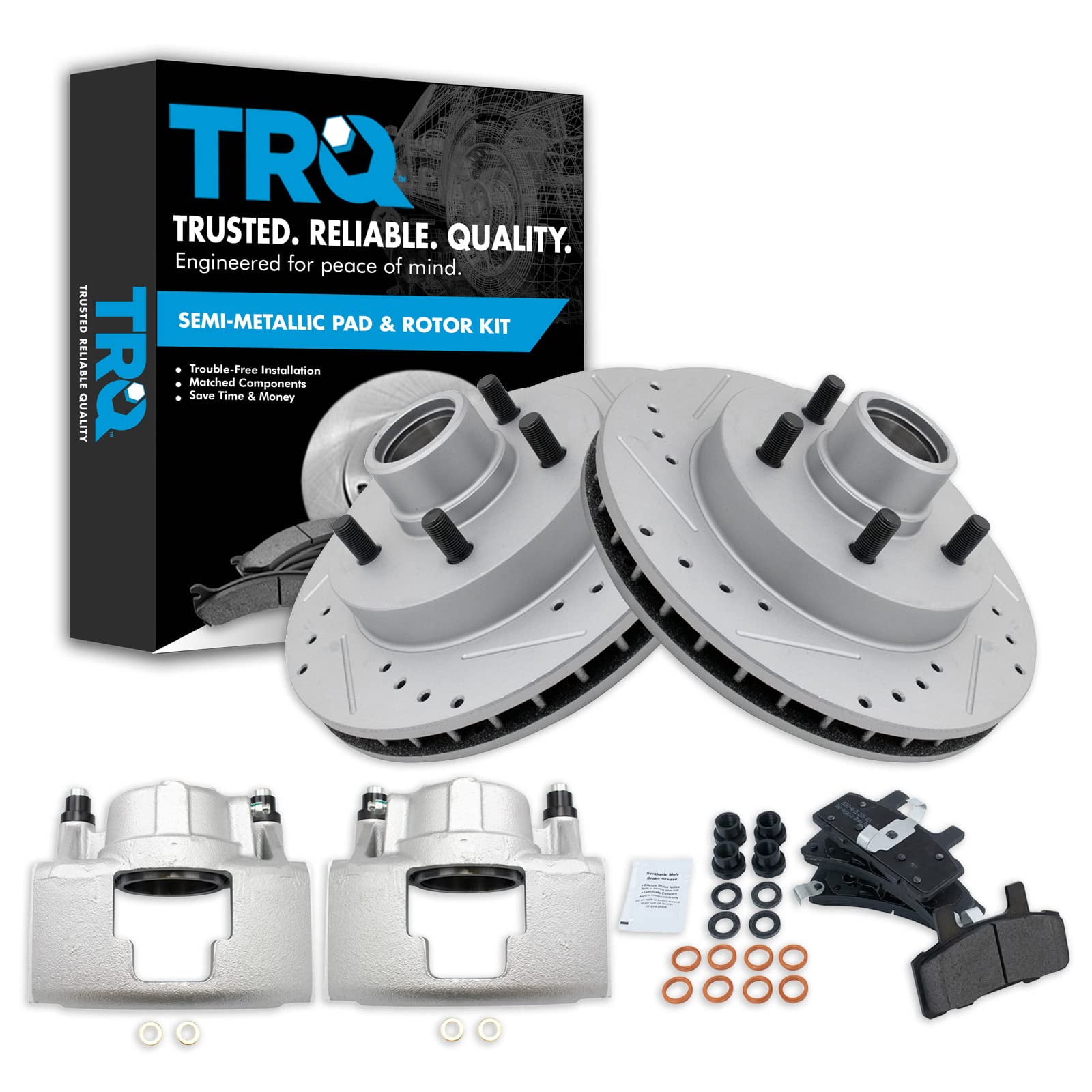 TRQ Front Performance Brake Pad & Rotor Kit Brake Caliper Brake Pads ...