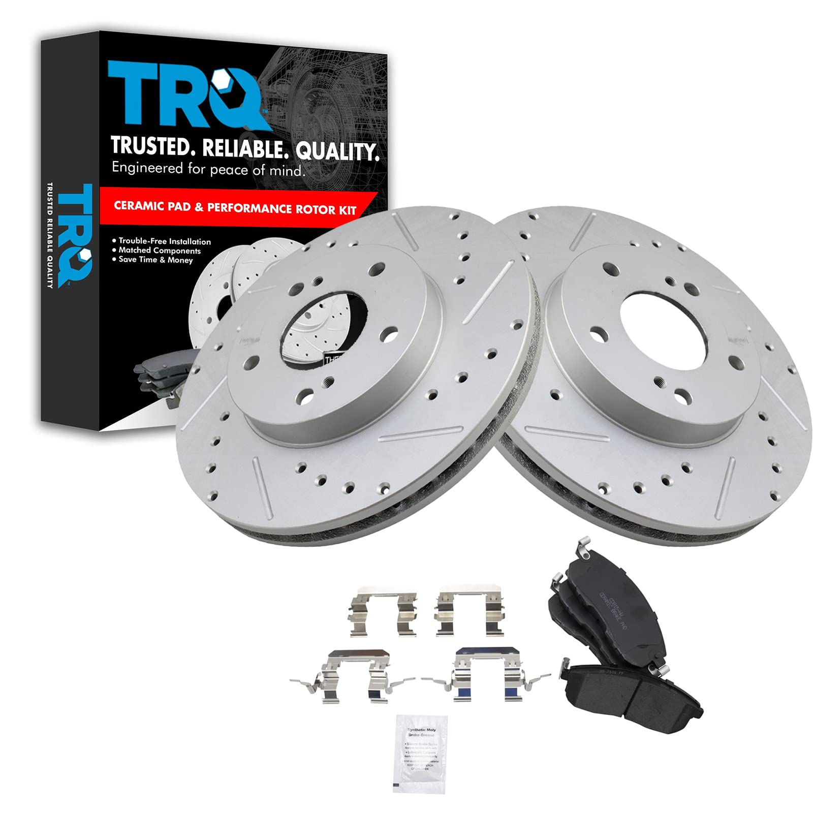 TRQ Front Performance Brake Pad & Rotor Kit Brake Pads Brake Rotors Set ...