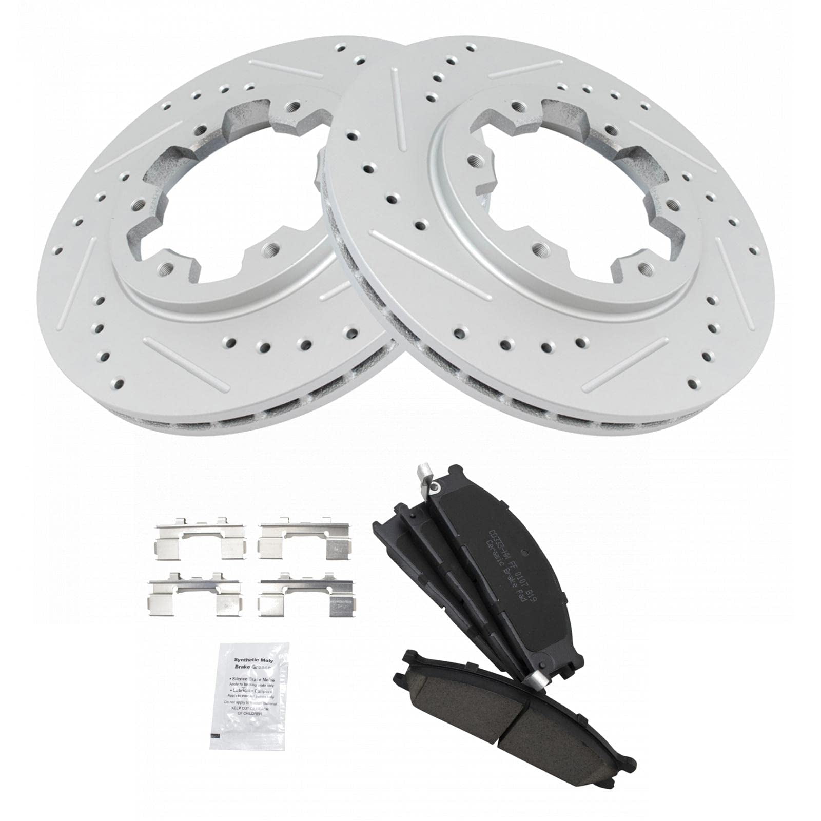 TRQ Front Performance Brake Pad & Rotor Kit Brake Pads Brake Rotors Set ...