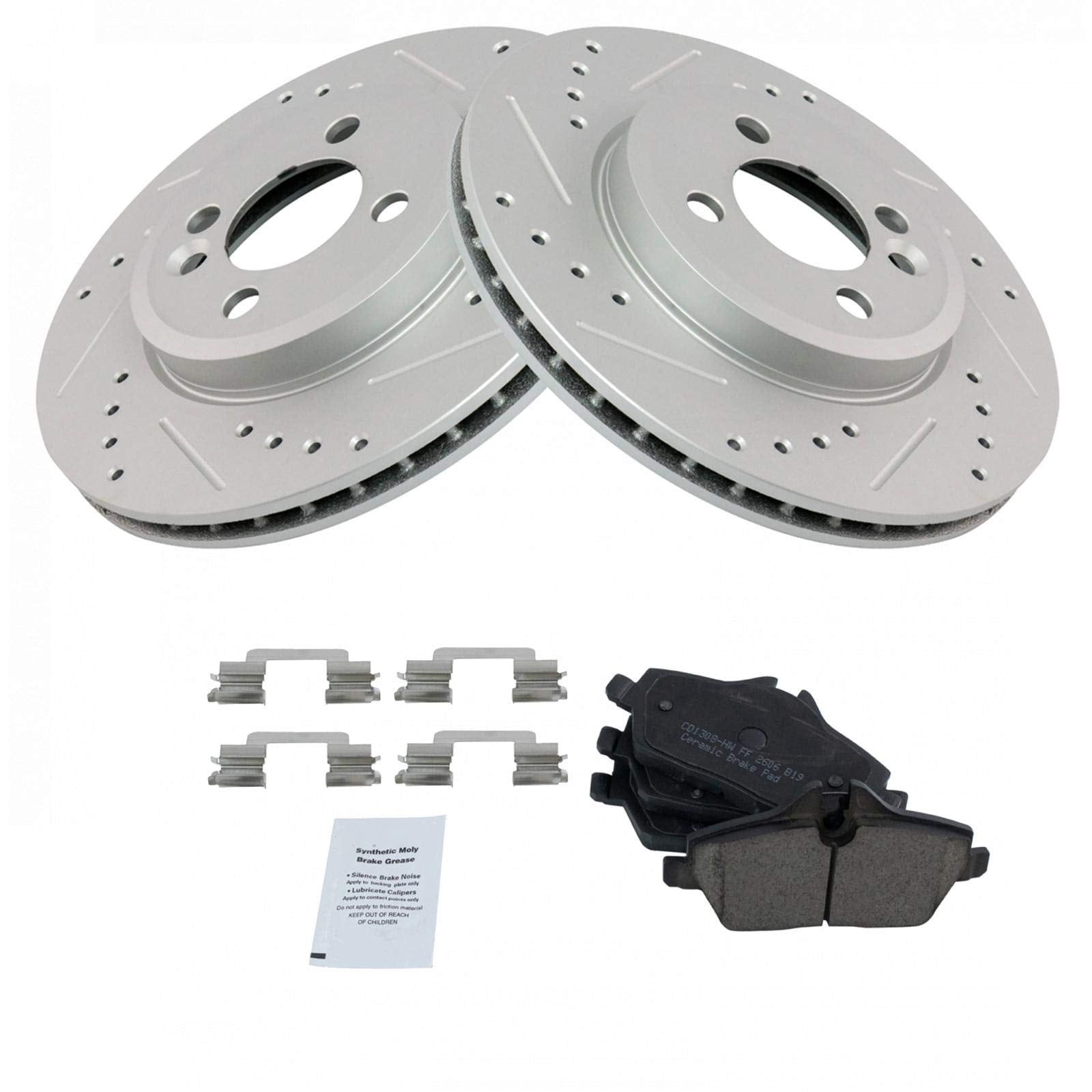 TRQ Front Performance Brake Pad & Rotor Kit Brake Pads Brake Rotors Set ...