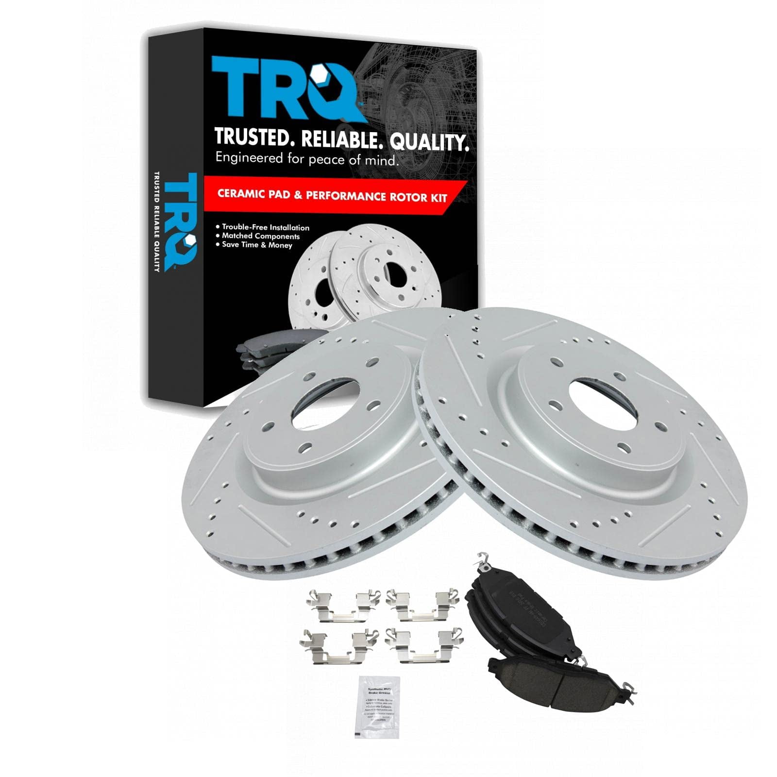 TRQ Front Performance Brake Pad & Rotor Kit Brake Pads Brake Rotors Set ...