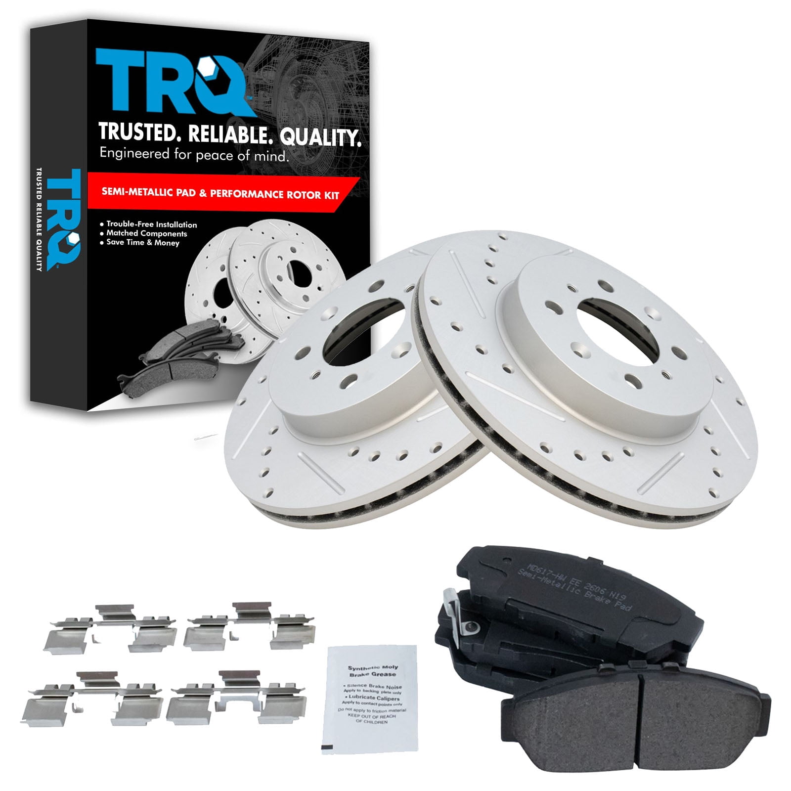 TRQ Front Performance Brake Pad & Rotor Kit Brake Pads Brake Rotors Set ...