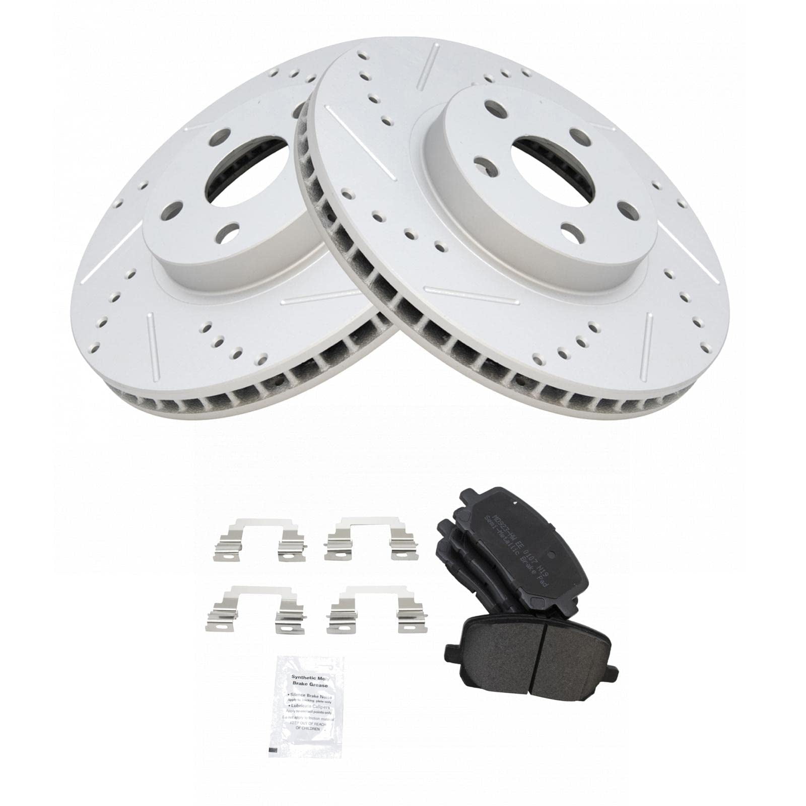 TRQ Performance Front Brake Rotor & Metallic Pad Set for TOYOTA COROLLA ...