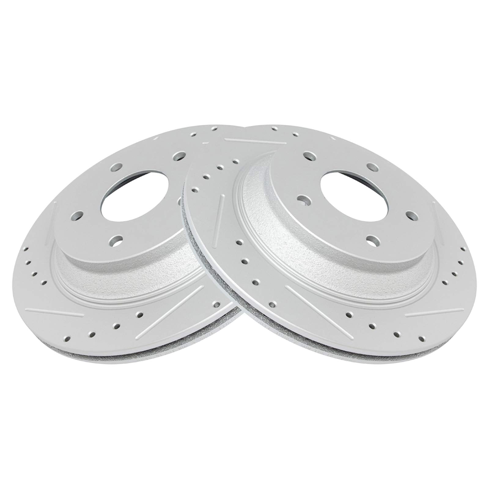 TRQ Front Performance Brake Rotors Set Vented Premium G-Coated Cross ...