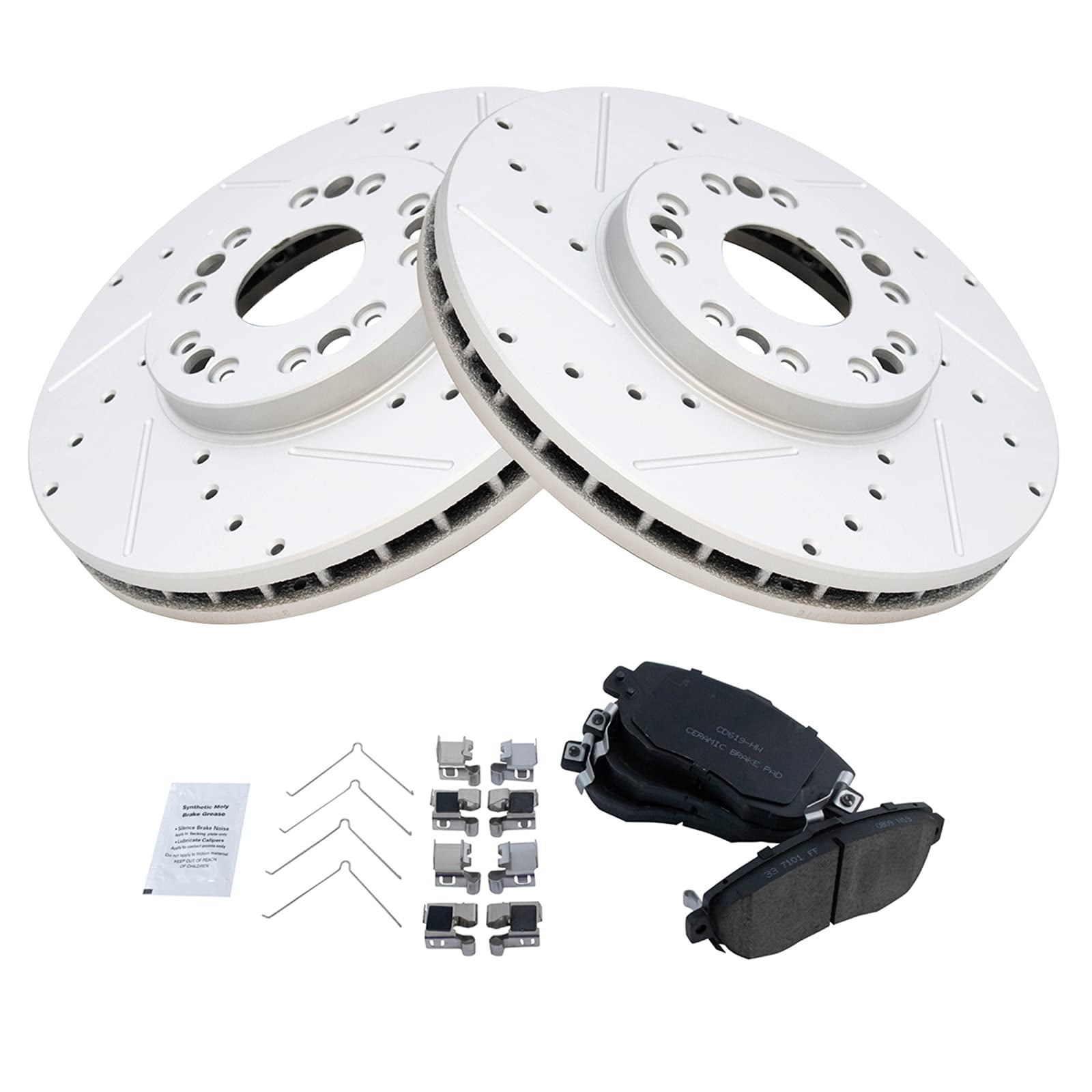 TRQ Front Performance Brake Pad & Rotor Kit Brake Pads Brake Rotors Set ...