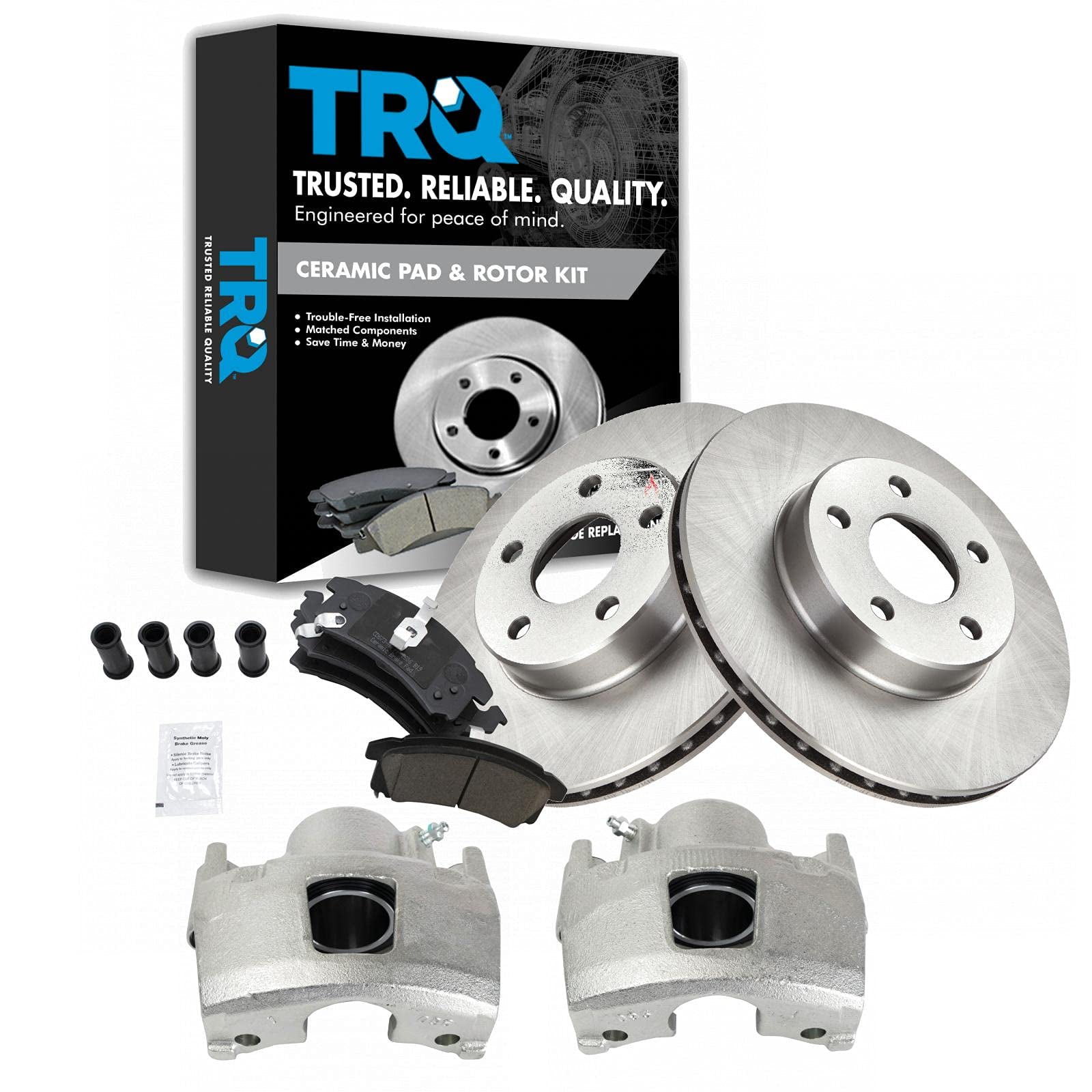 TRQ Front Posi Ceramic Brake Pad Rotor & Caliper Kit Fits Select Buick ...
