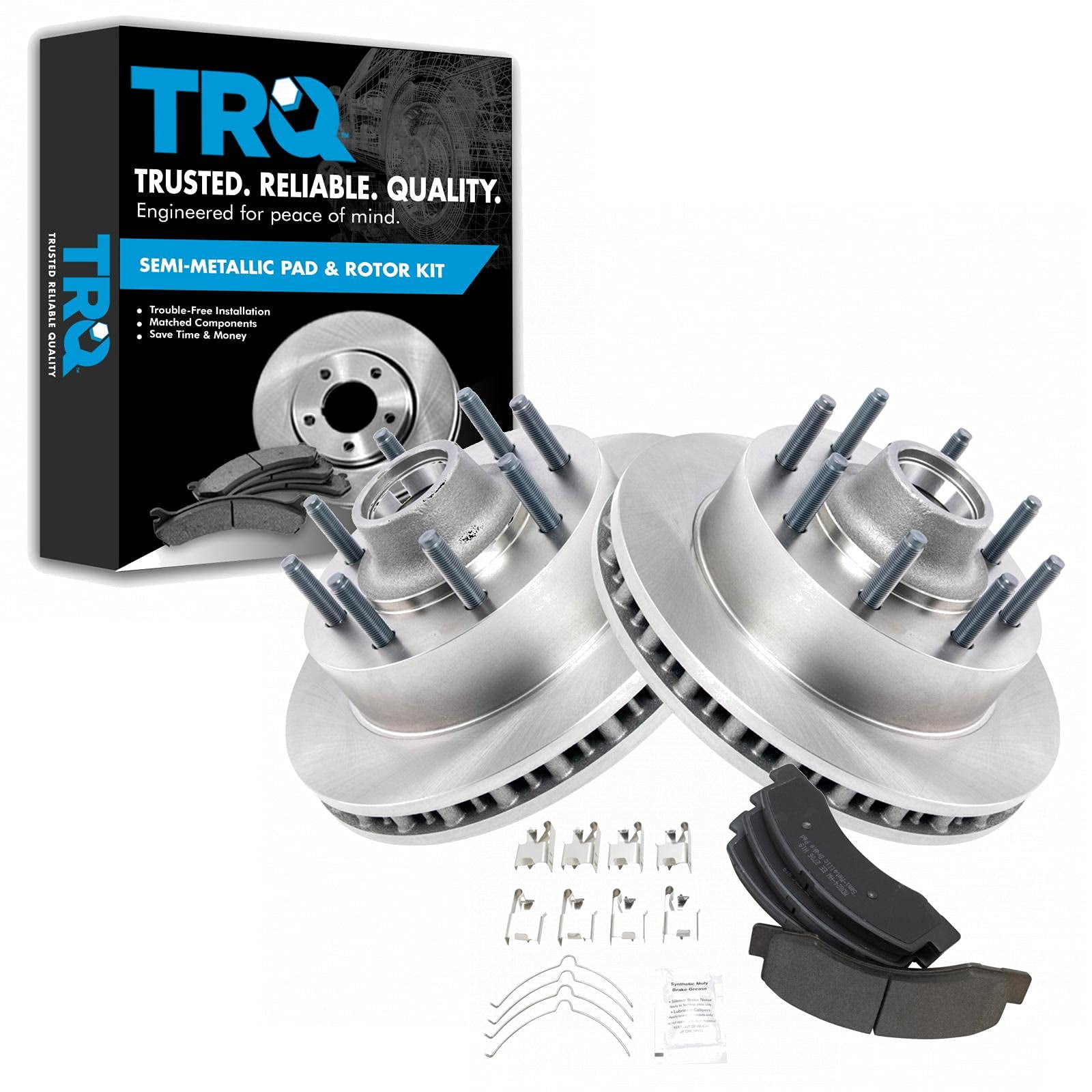 TRQ Front Brake Pad & Rotor Kit Brake Pads Brake Rotor Semi-Metallic ...