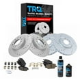 TRQ Front & Rear Ceramic Brake Pad & Performance Rotor Kit w/Fluids ...
