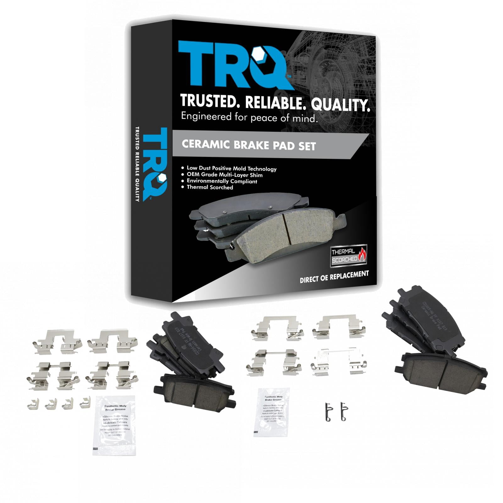 TRQ Ceramic Disc Brake Pad Kit Front & Rear for 2004-2009 LEXUS RX ...