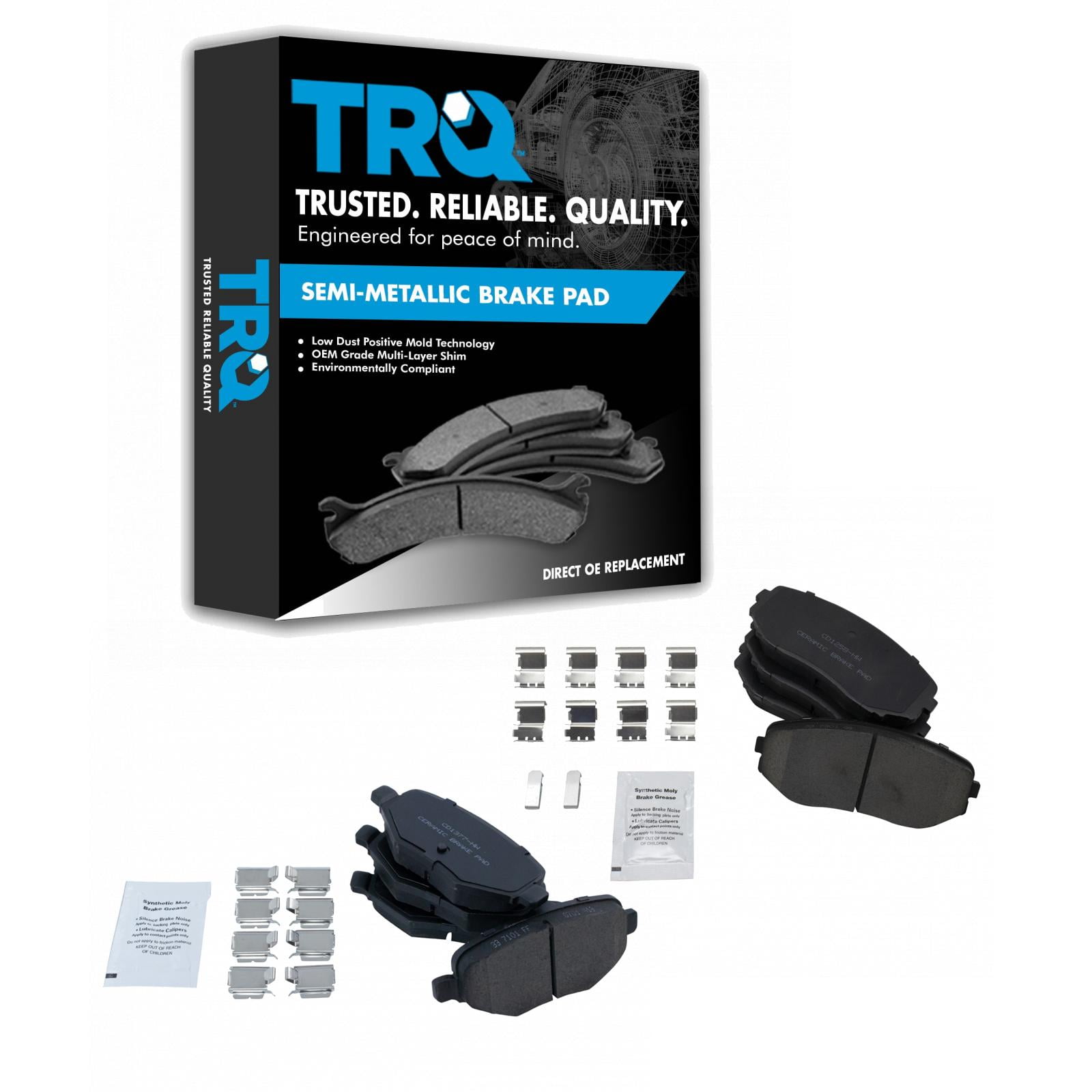 TRQ Front & Rear Ceramic Disc Brake Pad Kit for Ford Edge Lincoln MKX ...
