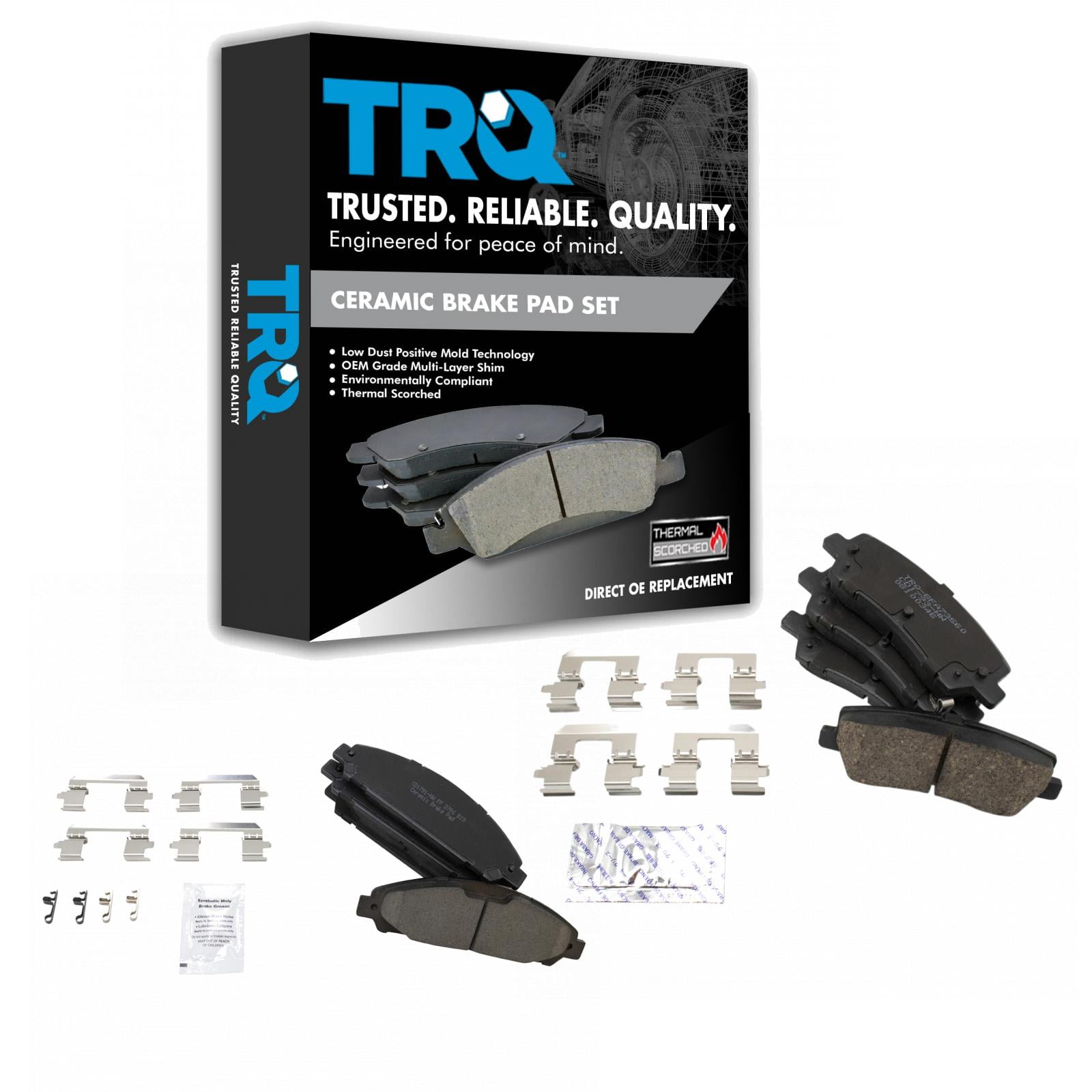 TRQ Front & Rear Ceramic Disc Brake Pad Kit for Ford Mustang New ...