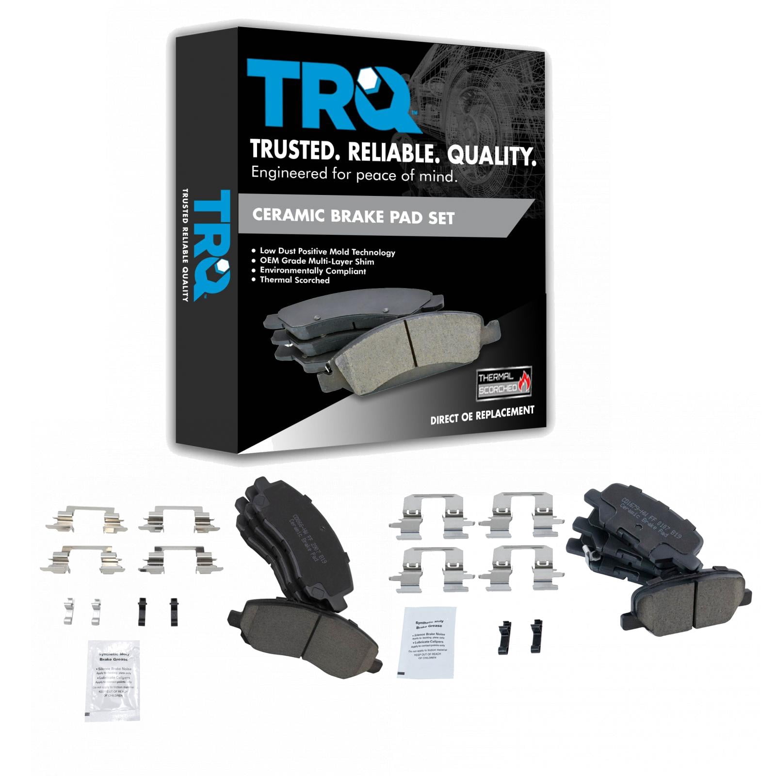 TRQ Front & Rear Ceramic Disc Brake Pad Kit for Mitsubishi Outlander ...