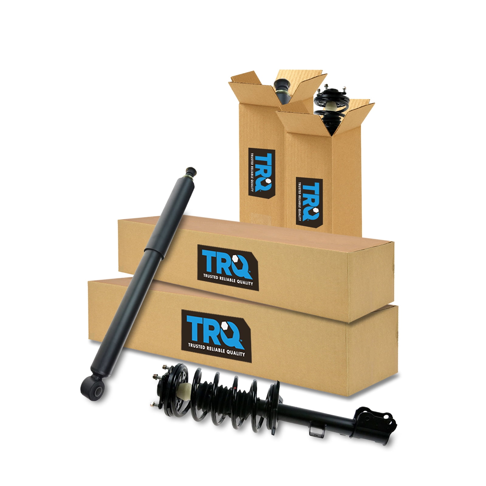 TRQ Front and Rear Complete Strut Assembly & Shock Absorber Kit ...