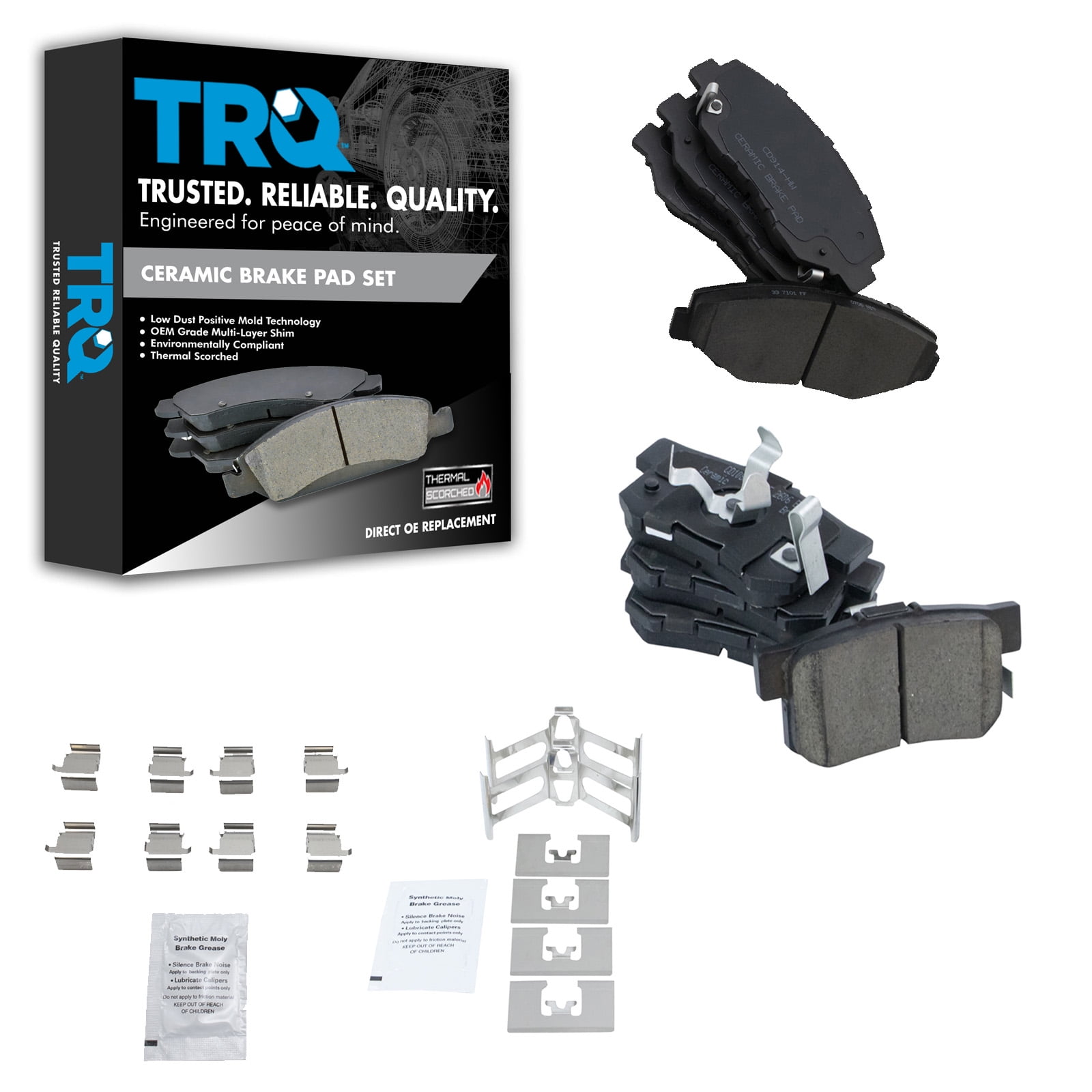 TRQ Front & Rear Premium Posi Ceramic Brake Pad Set Kit for Honda CR-V ...