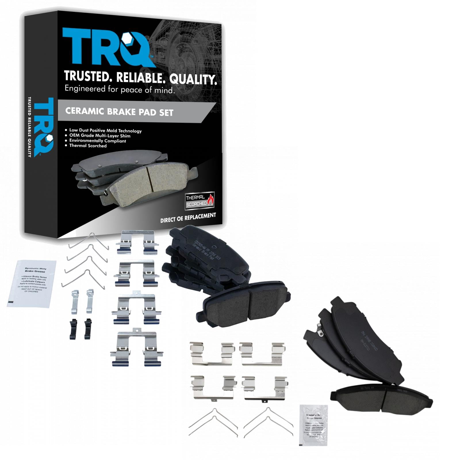 TRQ Front & Rear Premium Posi Ceramic Disc Brake Pad Kit for Honda ...
