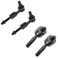 TRQ Front Steering Kit Set of 4 Inner & Outer Tie Rods Fits Select ...
