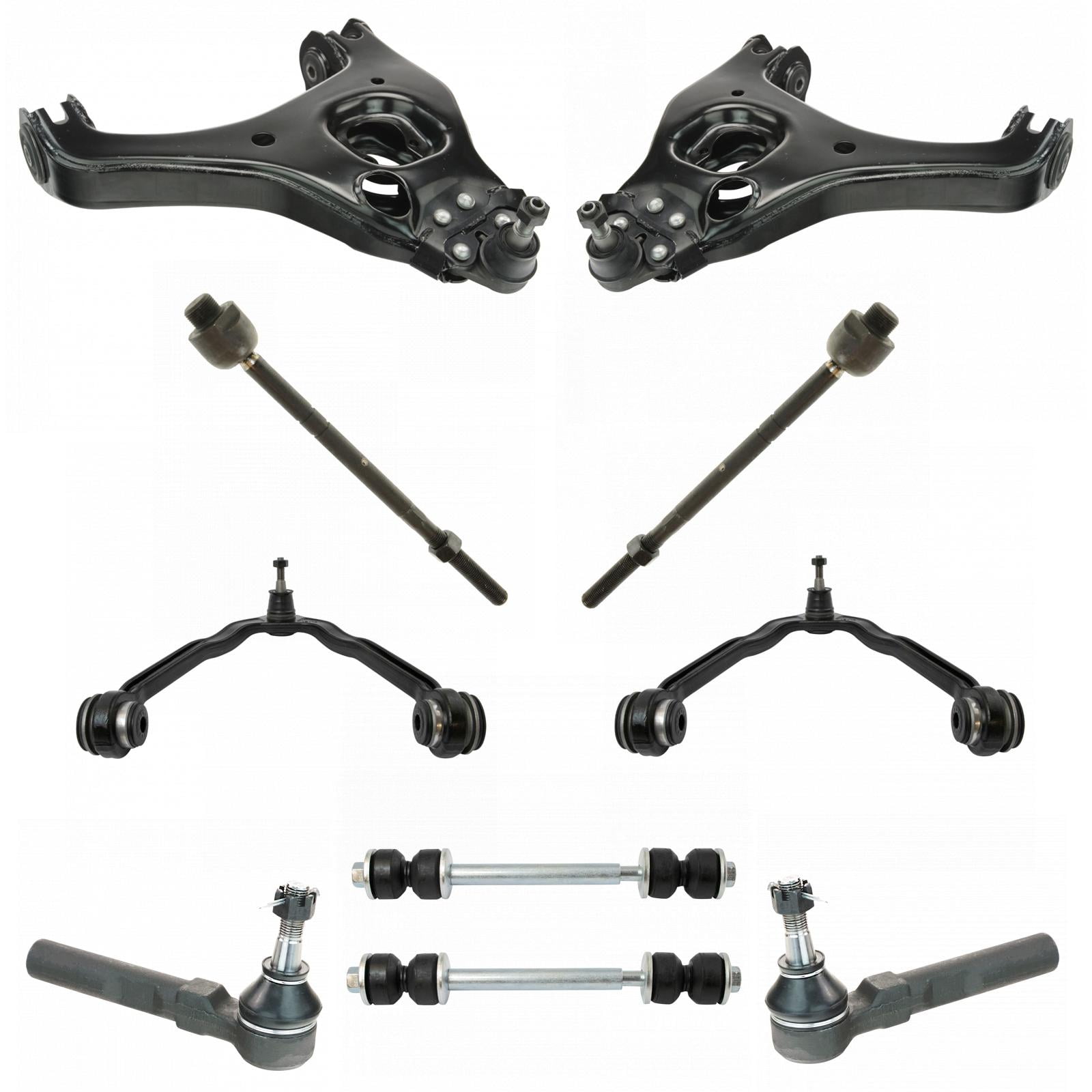 TRQ Front Upper & Lower Control Arms Ball Joints Tie Rods & Sway Links ...