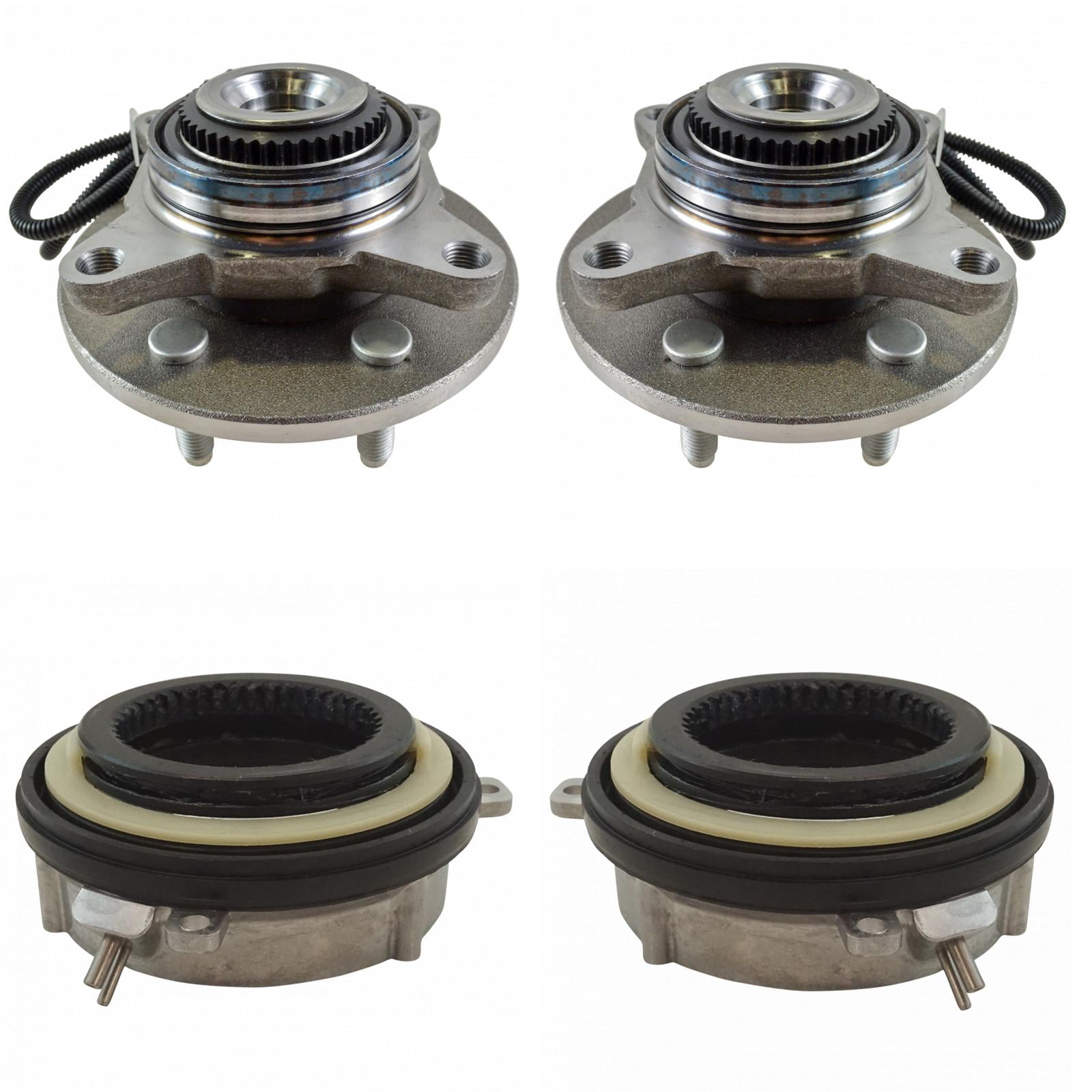 TRQ Front Wheel Bearing Assembly & Auto-Locking Hub Actuator Set for ...