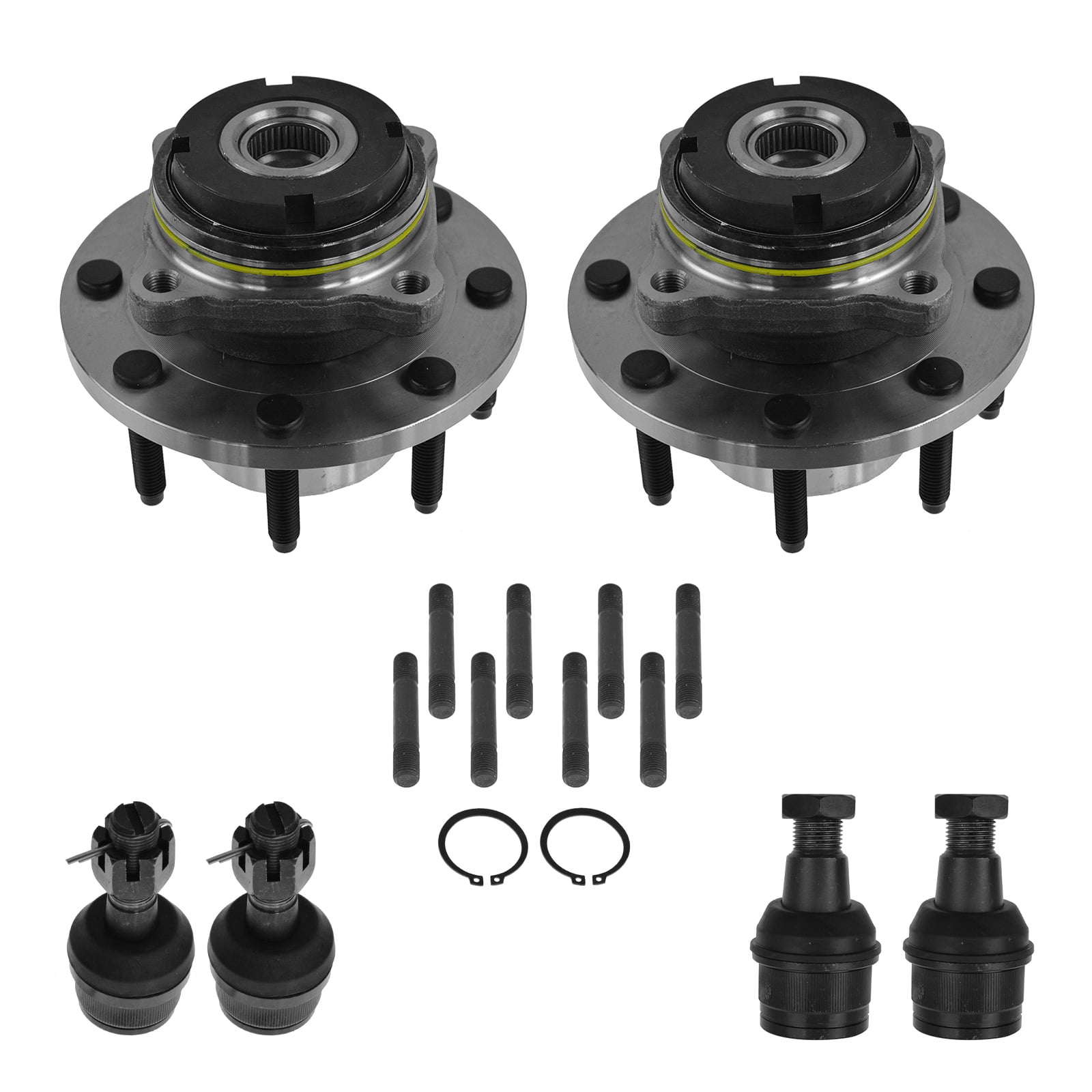 TRQ Front Wheel Bearing & Hub Assemblies with Upper & Lower Ball Joints ...