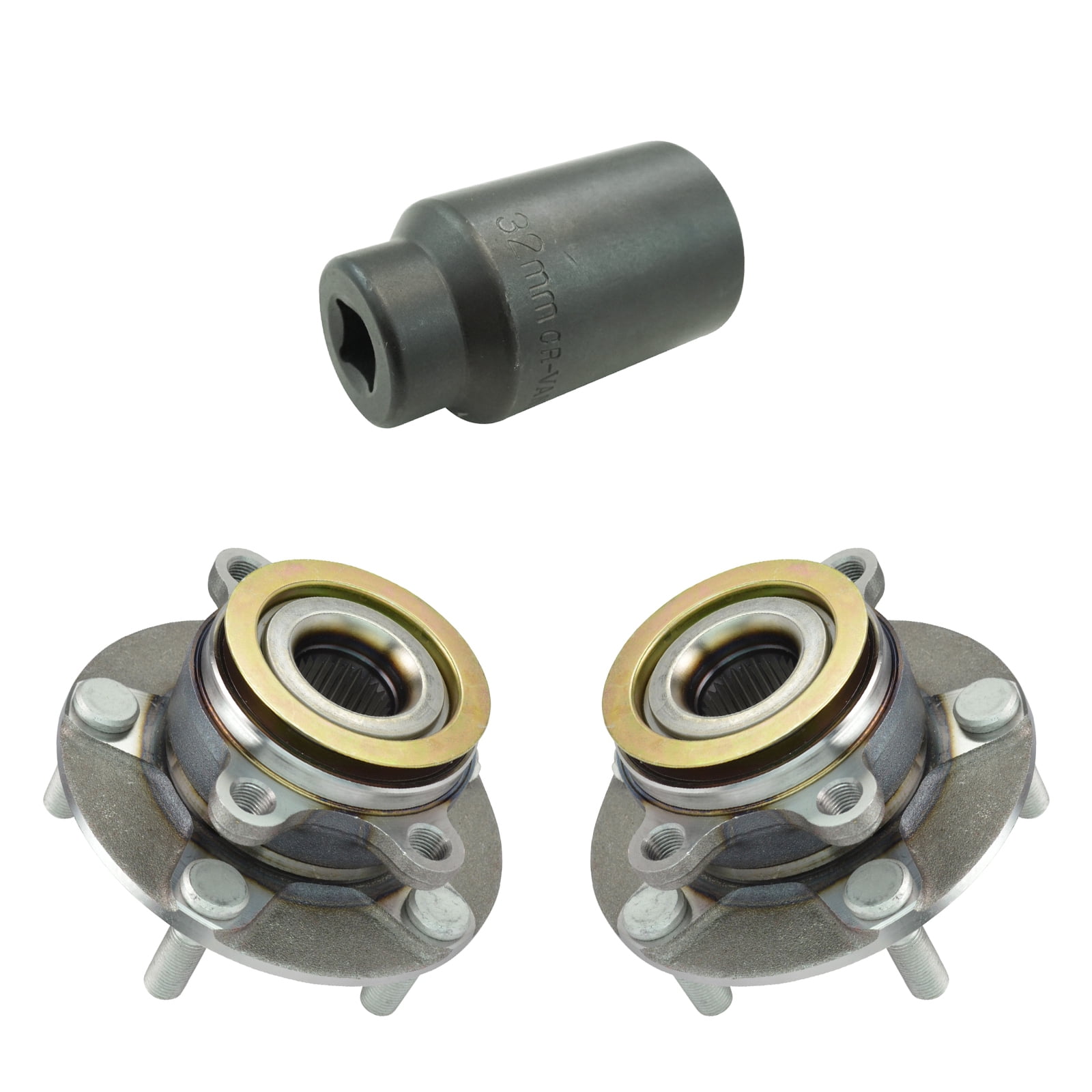 TRQ Front Wheel Bearing Hub Assembly Pair w/ 32mm Socket for Sentra ...
