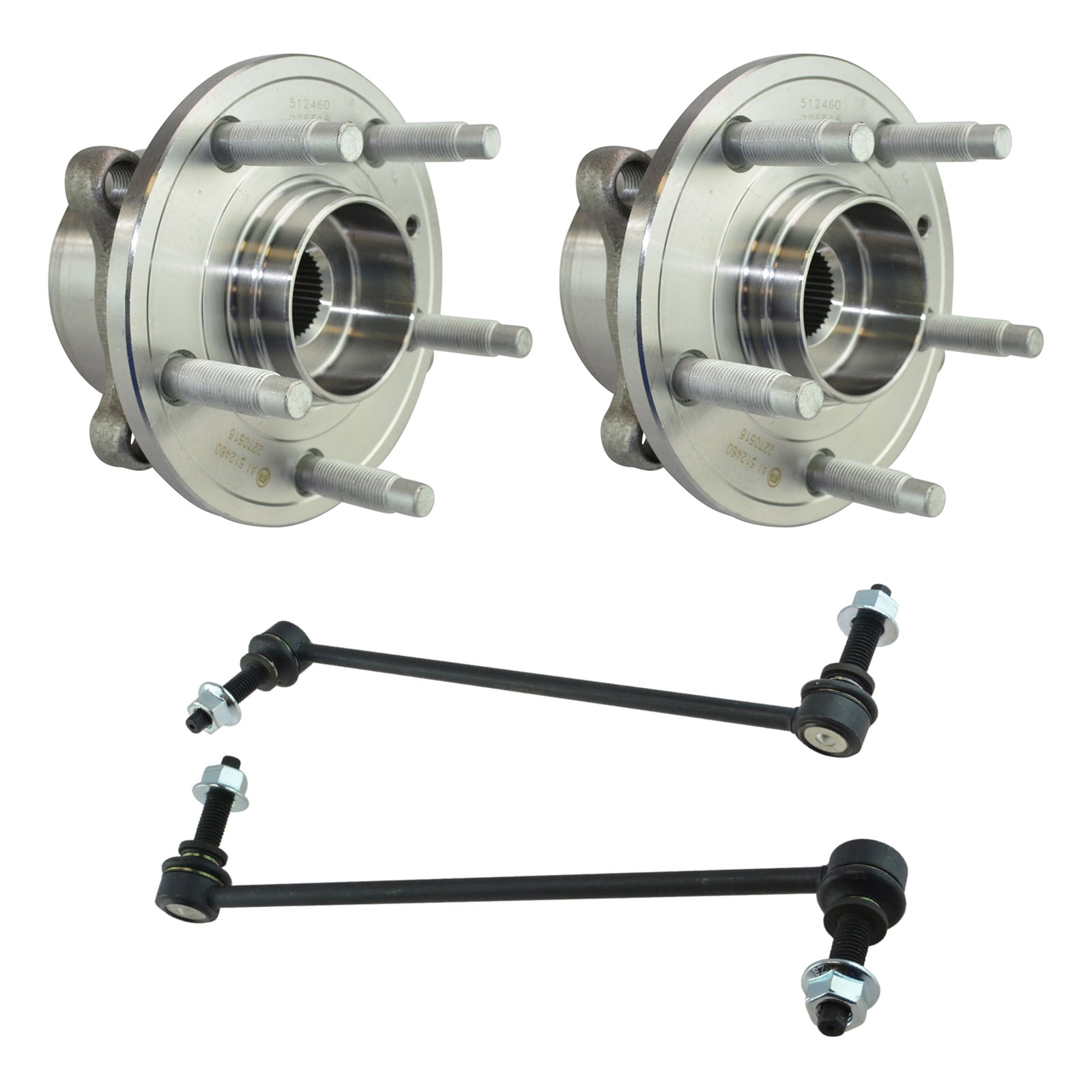 TRQ Front Wheel Hub & Bearing Assemblies with Sway Links for Ford ...