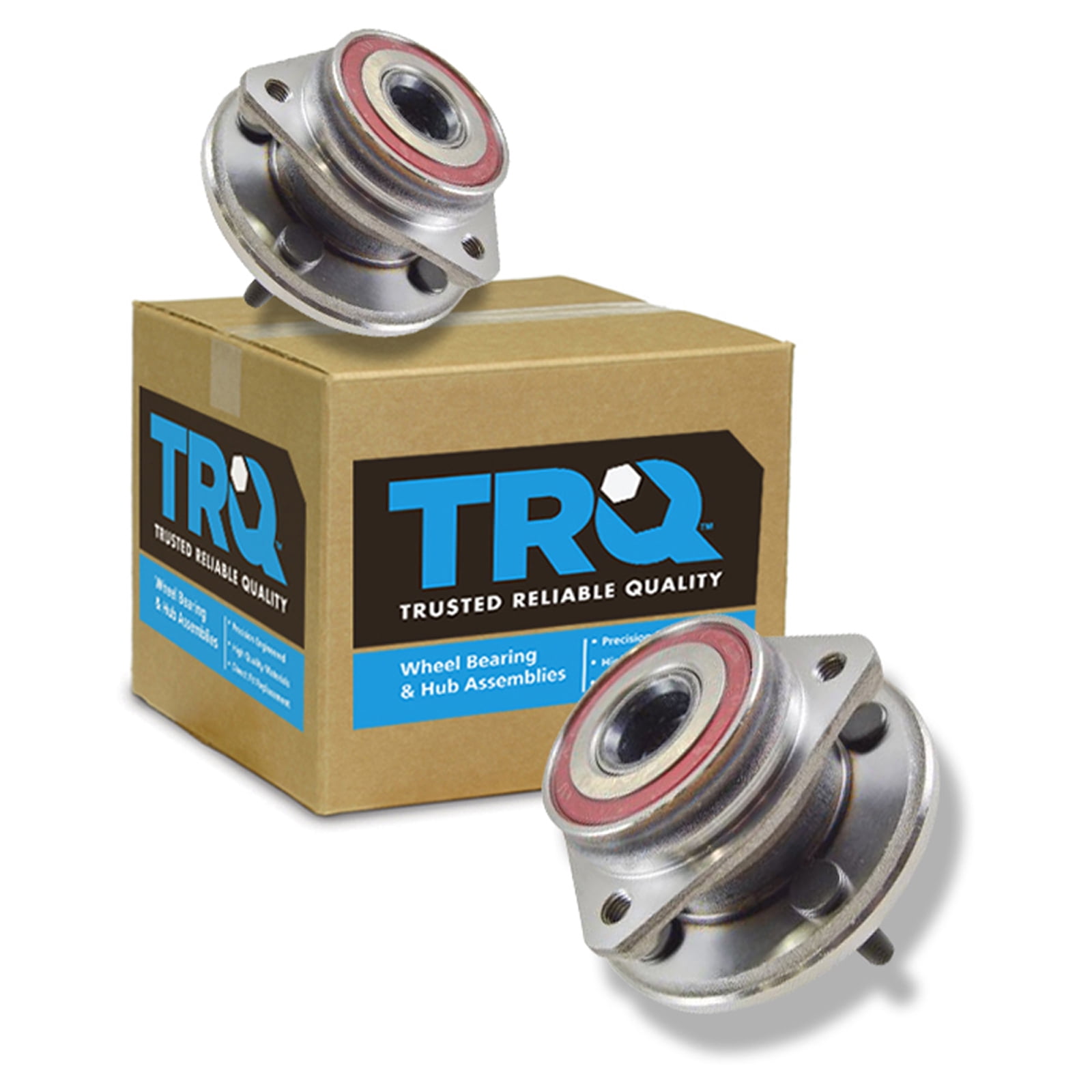 TRQ Front Wheel Hub & Bearing Pair 5 Lug for Cherokee Wrangler w/ Cast ...