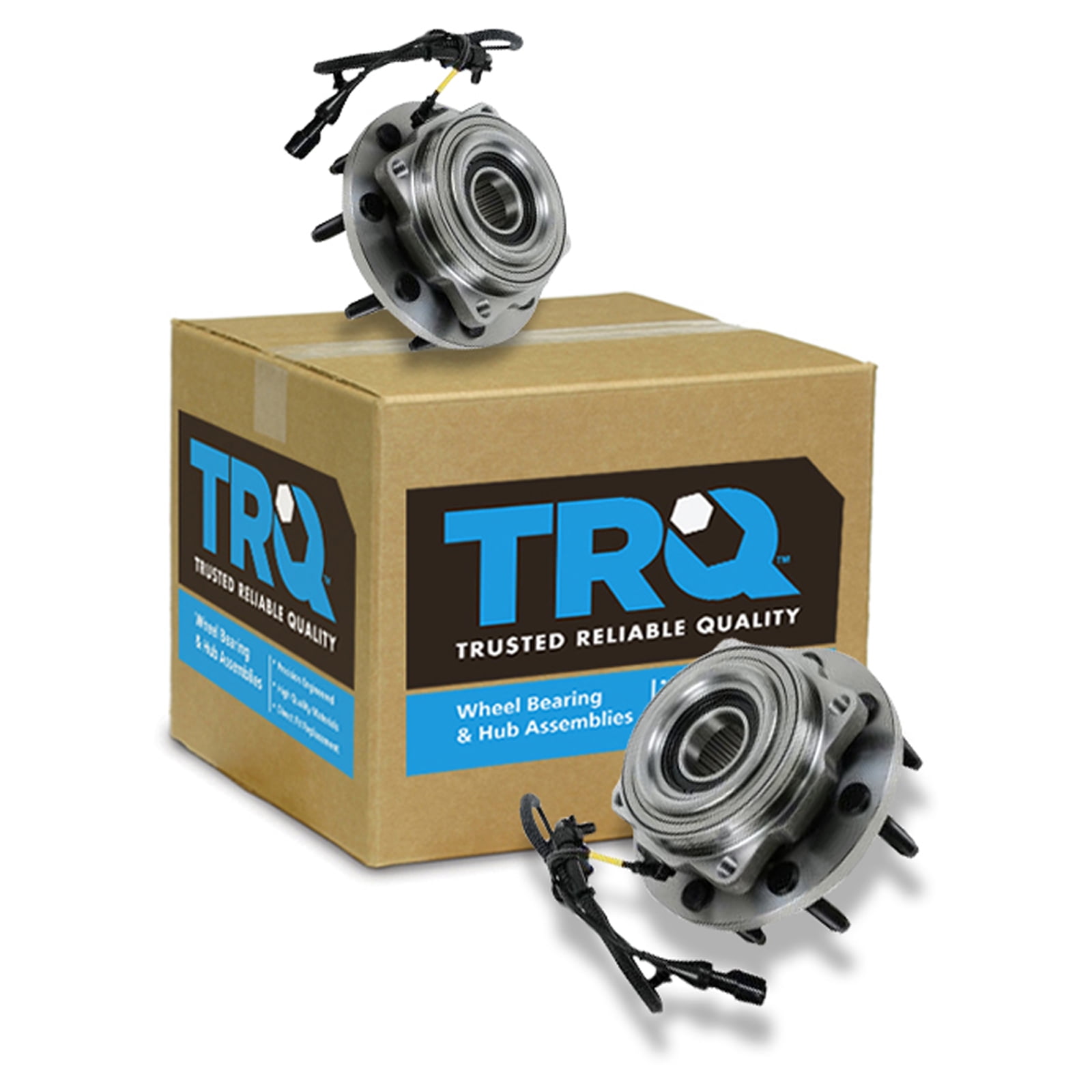 TRQ Front Wheel Hub & Bearing Pair w/ ABS 4WD 4x4 SRW for F250 F350 ...