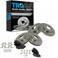 TRQ Front and Rear Brake Pad & Rotor Kit Brake Pads Brake Rotor Ceramic ...