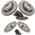 TRQ Front and Rear Brake Pad & Rotor Kit Brake Pads Brake Rotor Ceramic ...