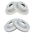 TRQ Front and Rear Performance Brake Rotors Set Premium G-Coated Cross ...