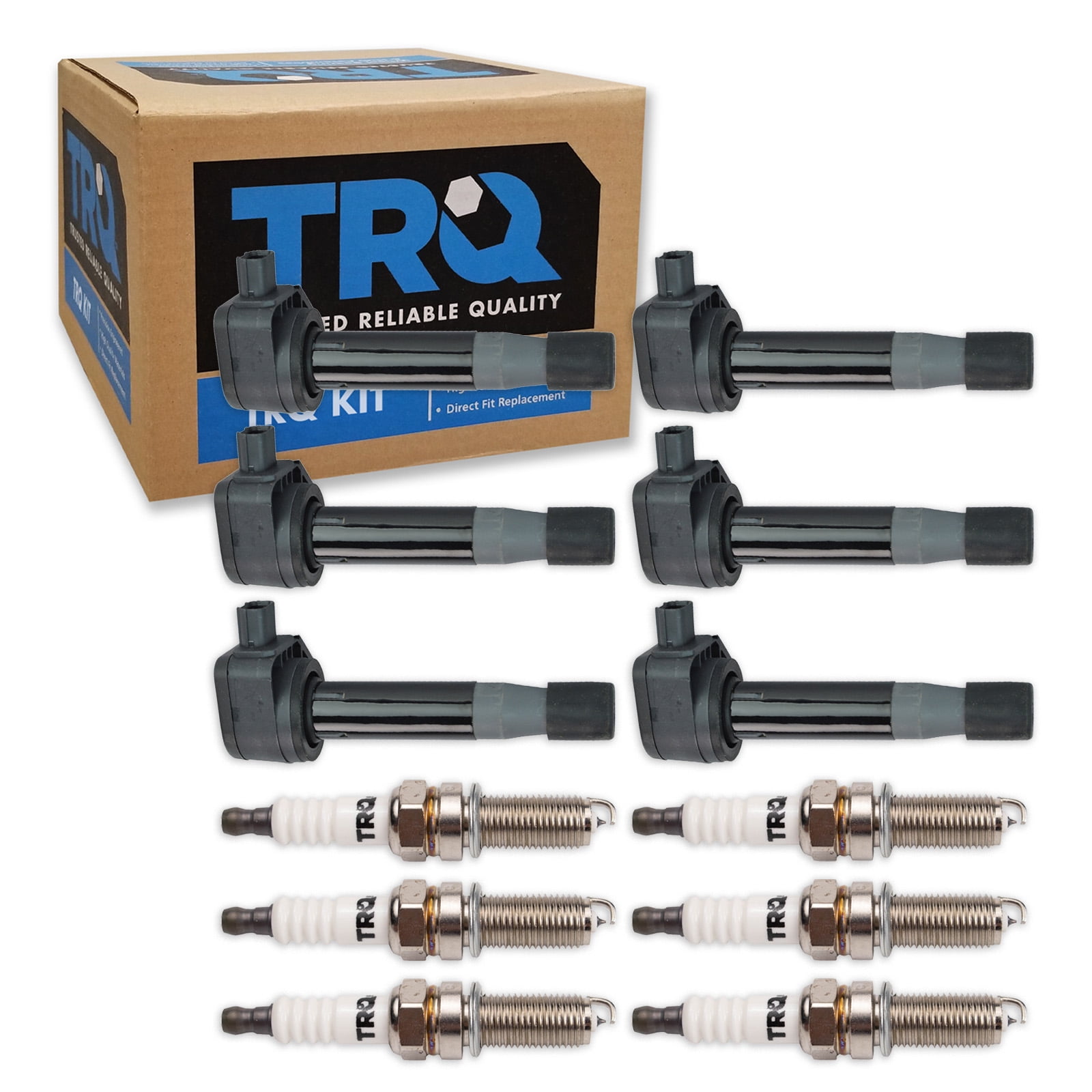 TRQ Ignition Coil & Iridium Spark Plug Kit Set for Honda Acura 3.5L 3 ...