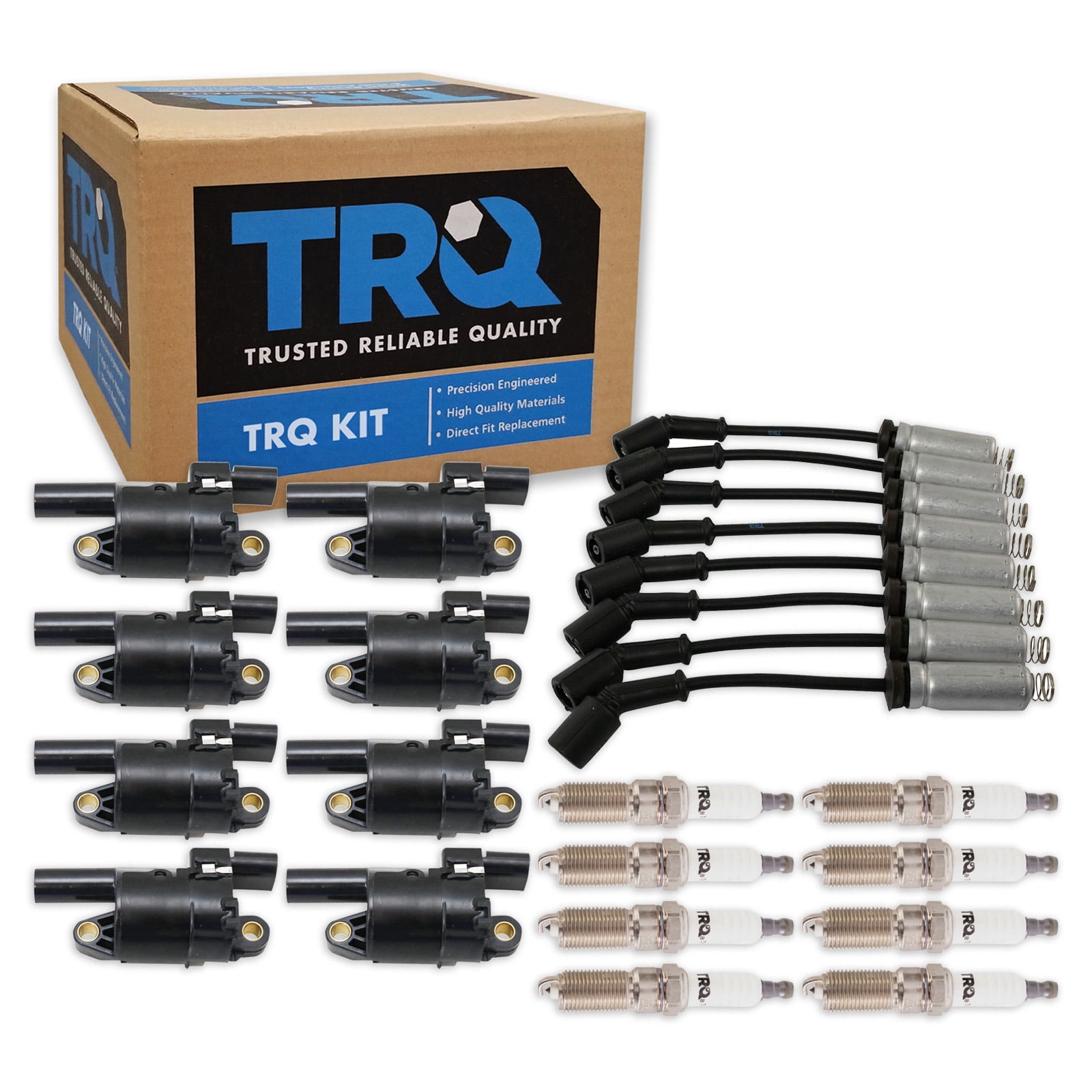 TRQ Ignition Kit 8 Spark Plugs 8 Coils & Wire Set For Cadillac ...