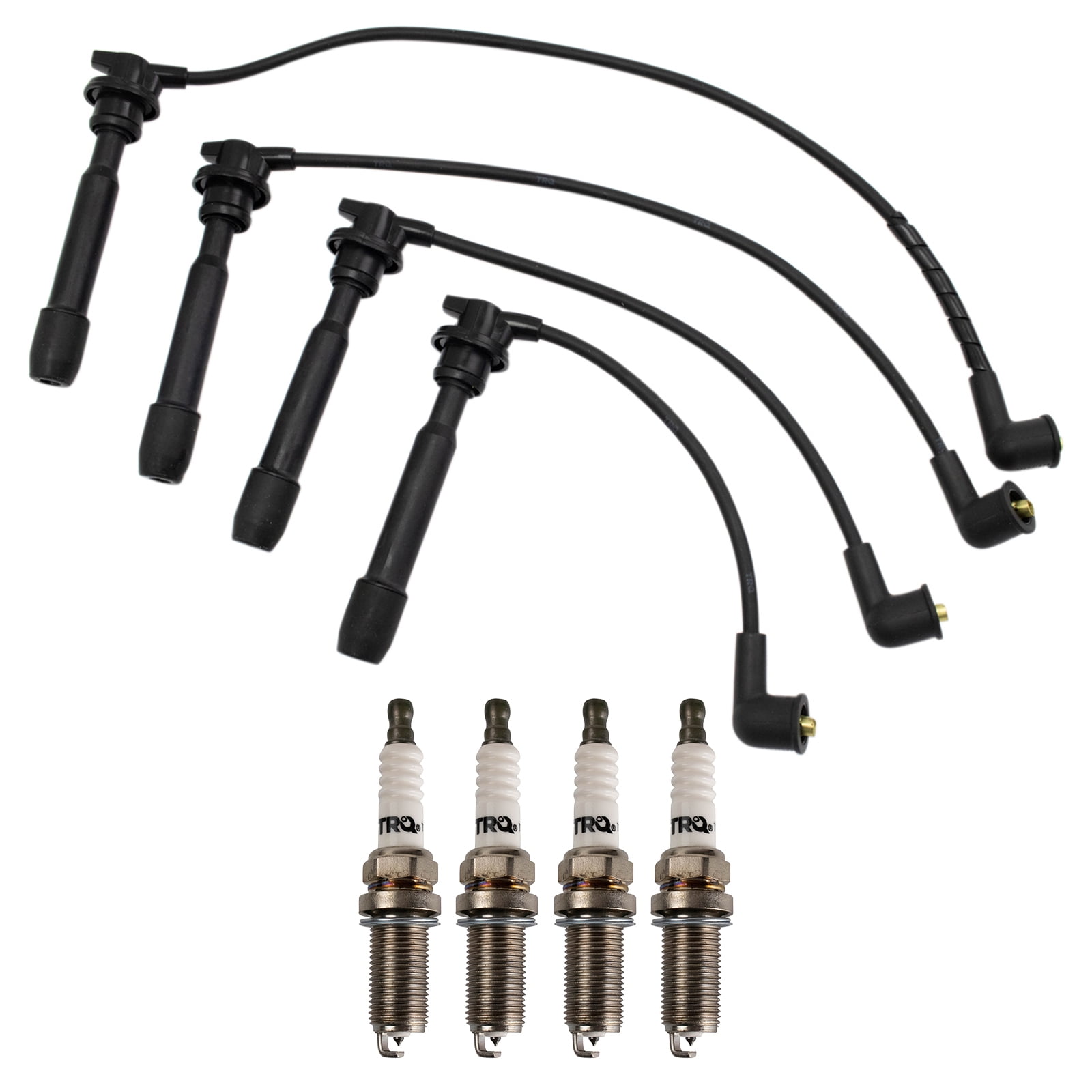 TRQ Ignition Kit Spark Plug & Wire Set For Hyunda Elantra Kia Sportage ...