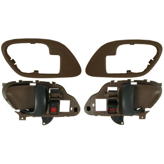 TRQ Inner Inside Interior Brown Door Handle w/ Bezel Set Pair Kit for ...