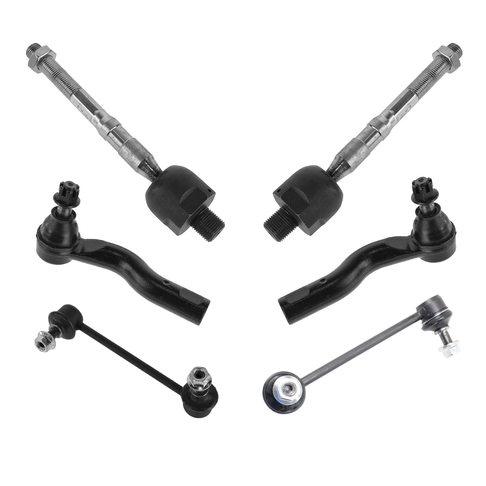 TRQ Inner Outer Tie Rod End w/ Sway Bar Link Front LH RH Set of 6 for ...